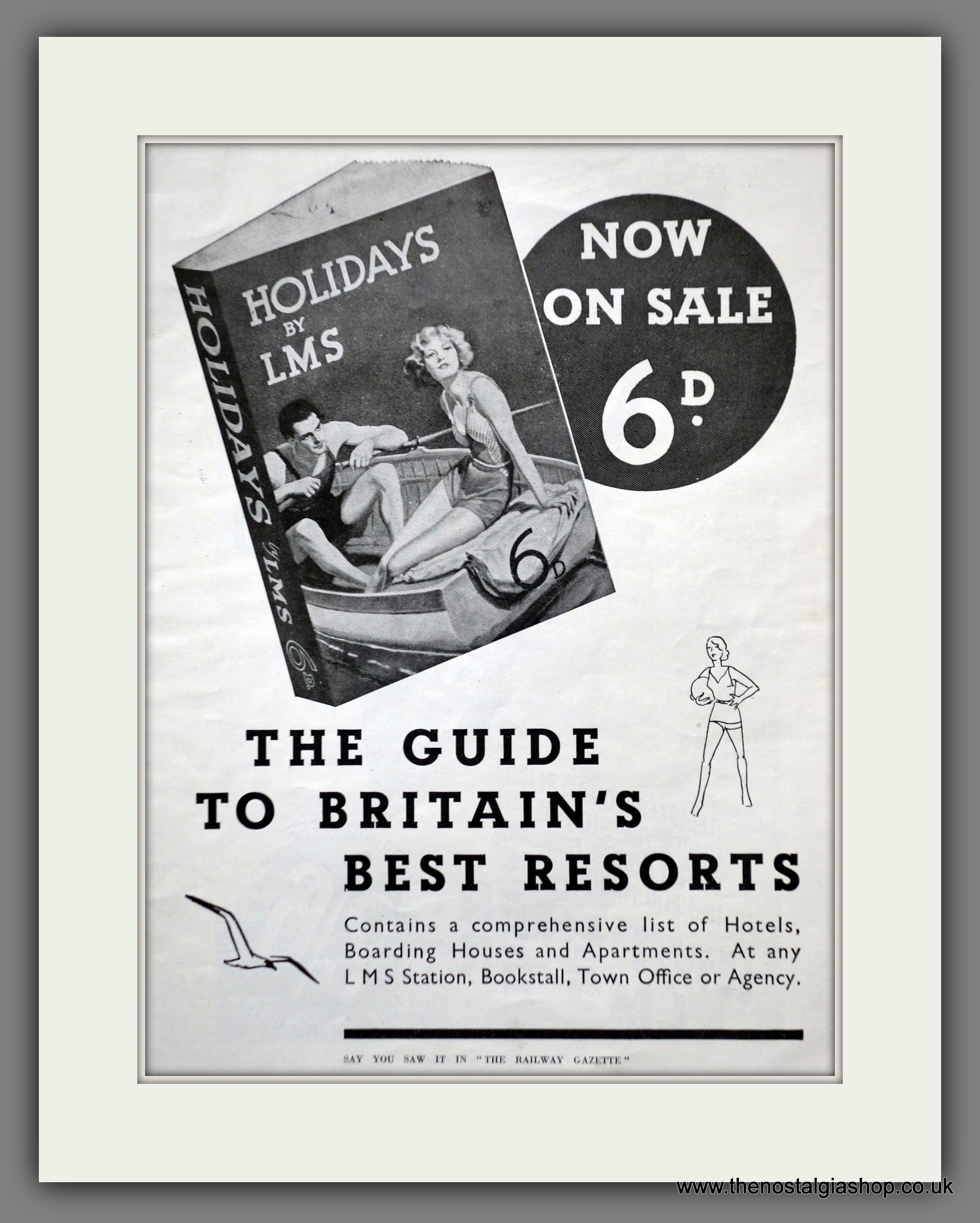 LMS for Holidays. Original Advert 1935 (ref AD61105) – The Nostalgia Shop