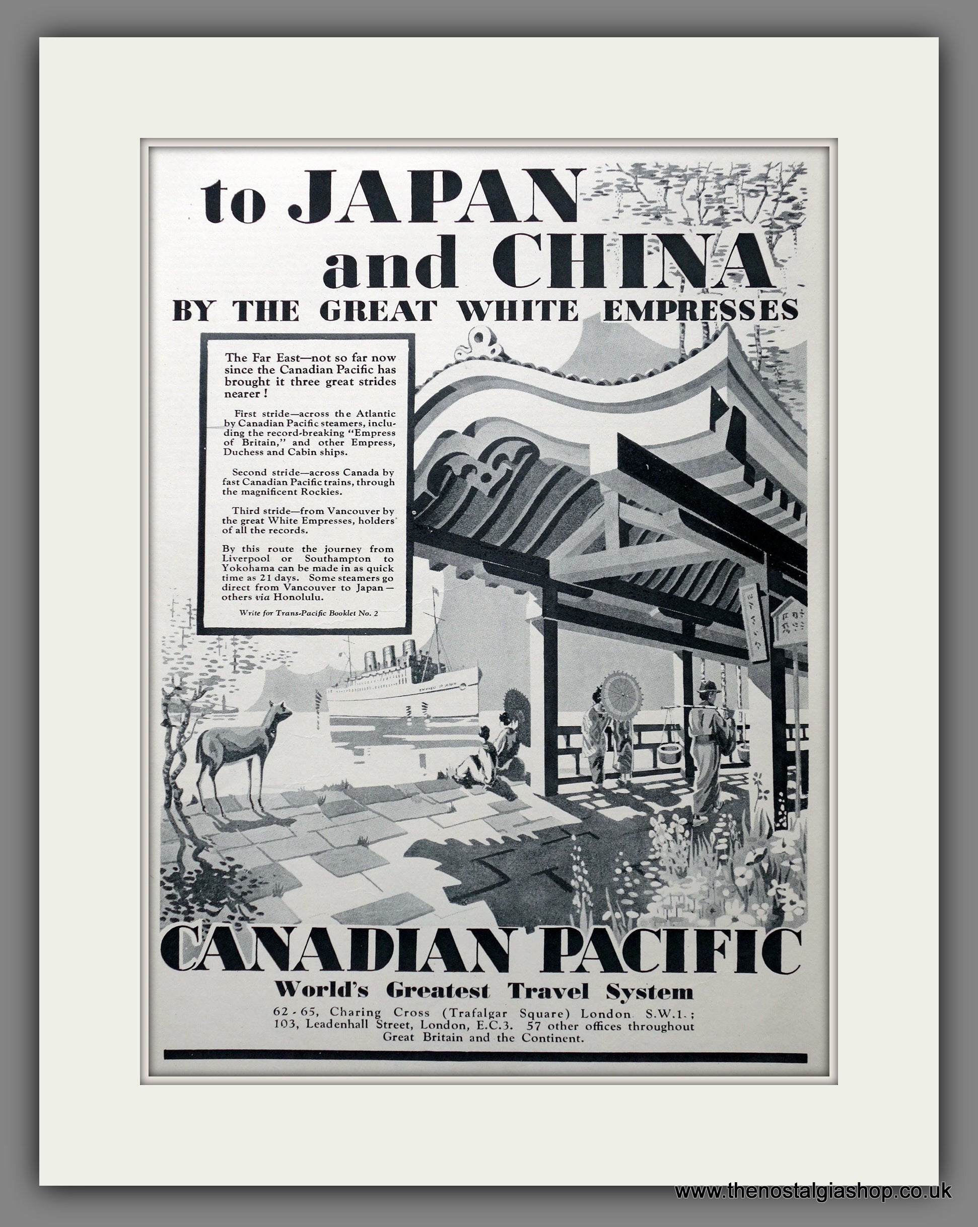 Canadian Pacific Cruising to Japan and China. Original Advert 1931 (re ...