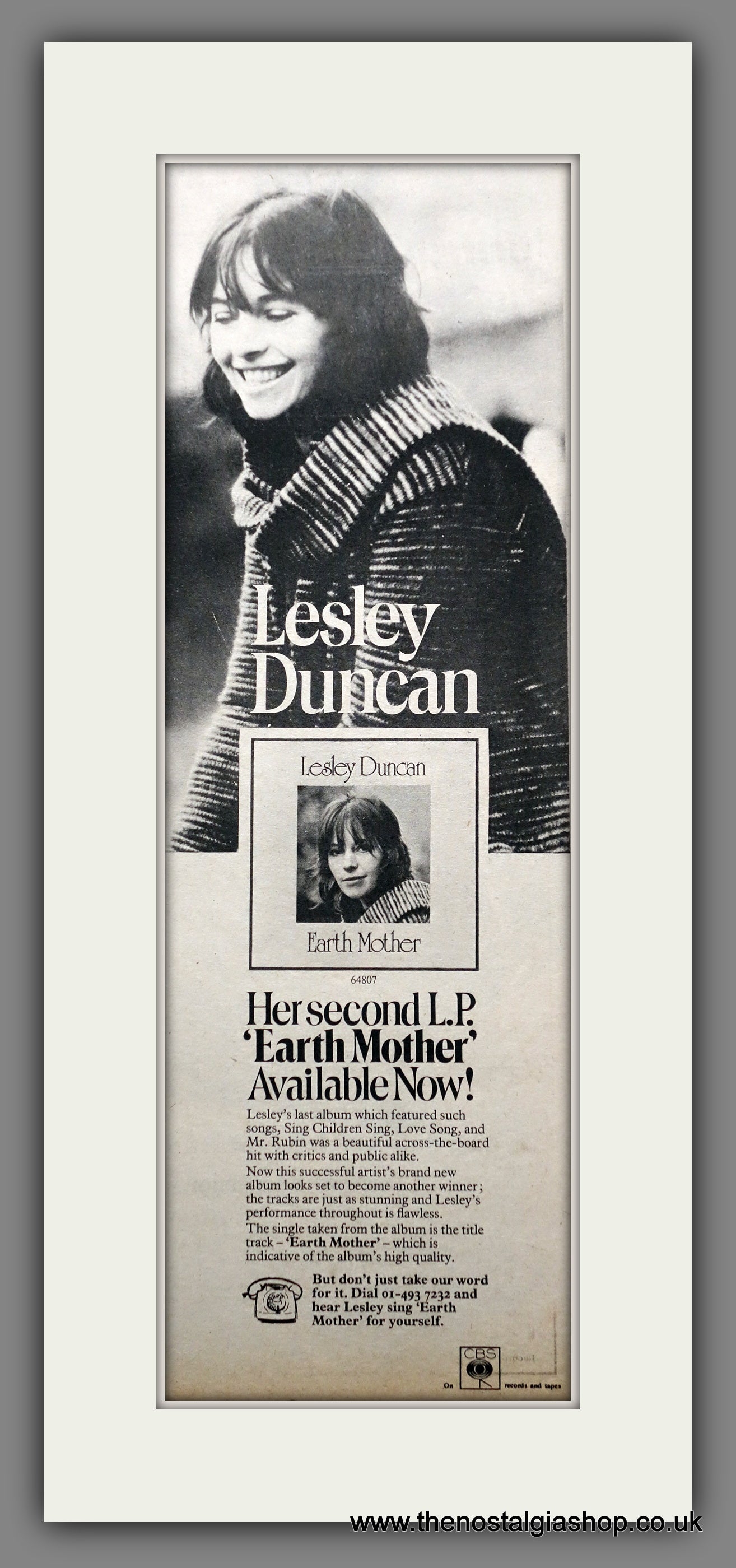 Lesley Duncan Earth Mother. Original Advert 1972 (ref AD200755) – The ...