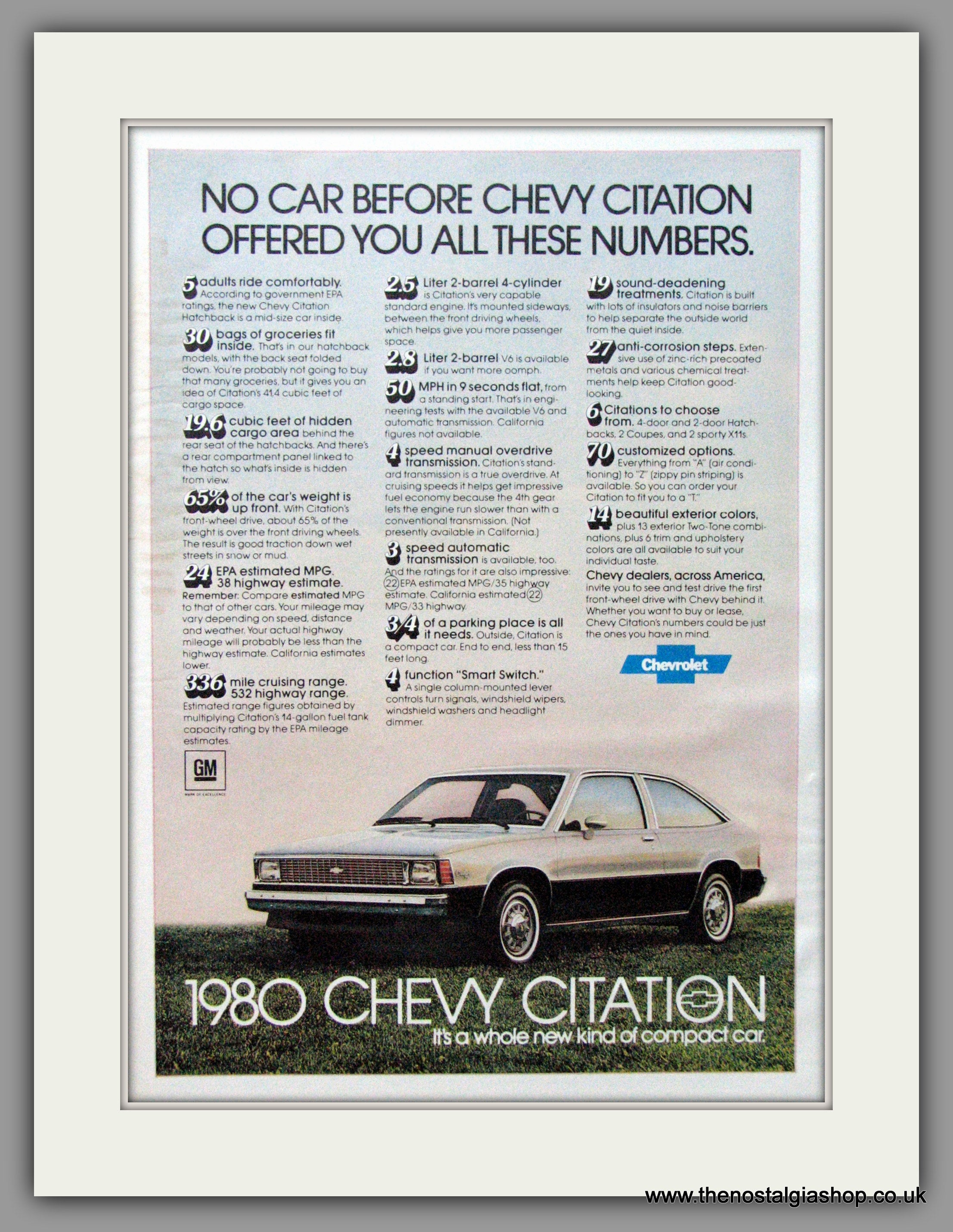 Chevrolet Citation. Original American Advert 1979 (ref AD52437) – The ...