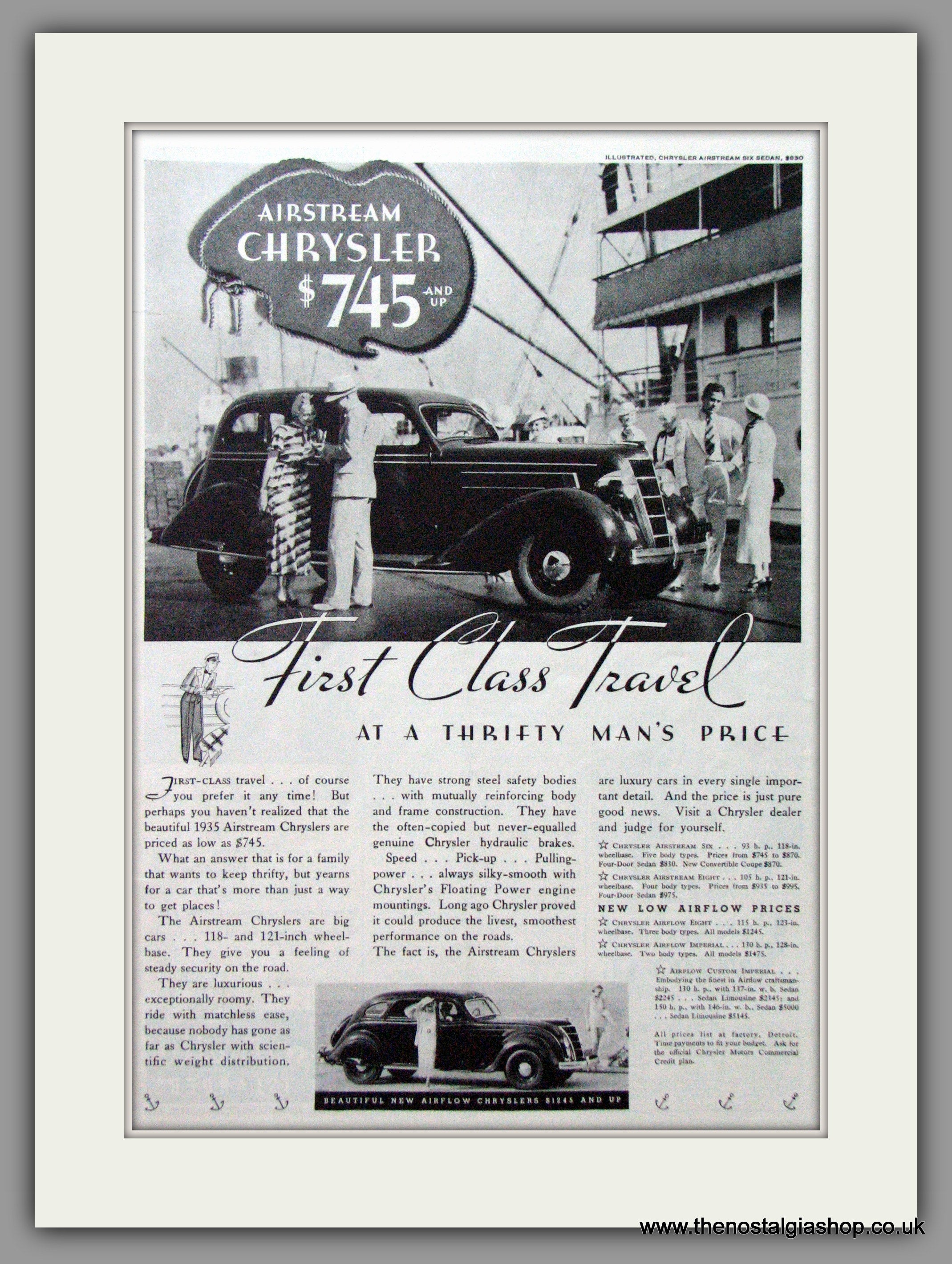 Chrysler Airstream '35. Original American Advert 1935 (ref AD52603 ...