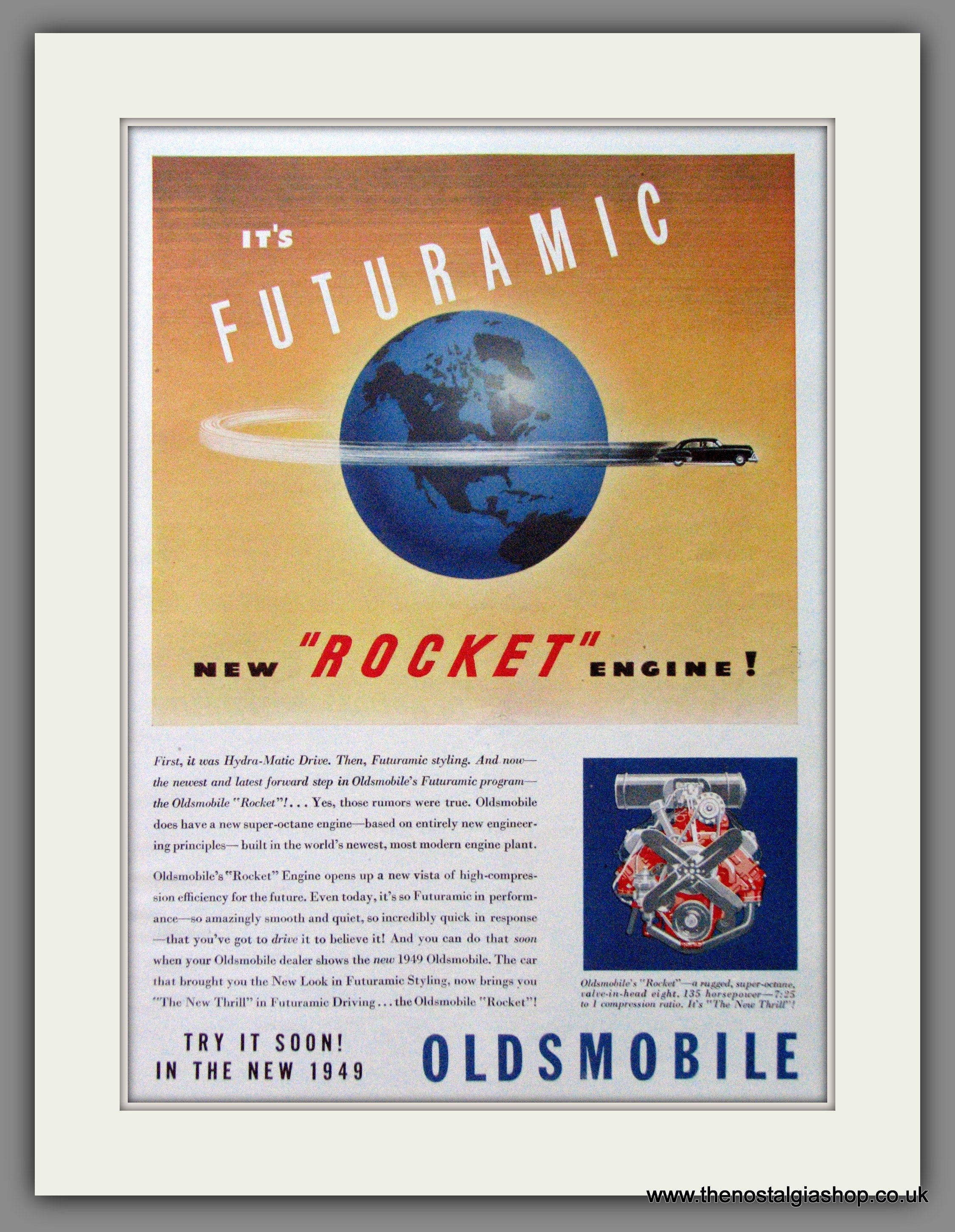 Oldsmobile Futuramic New Rocket Engine! Original American Advert 1948 ...