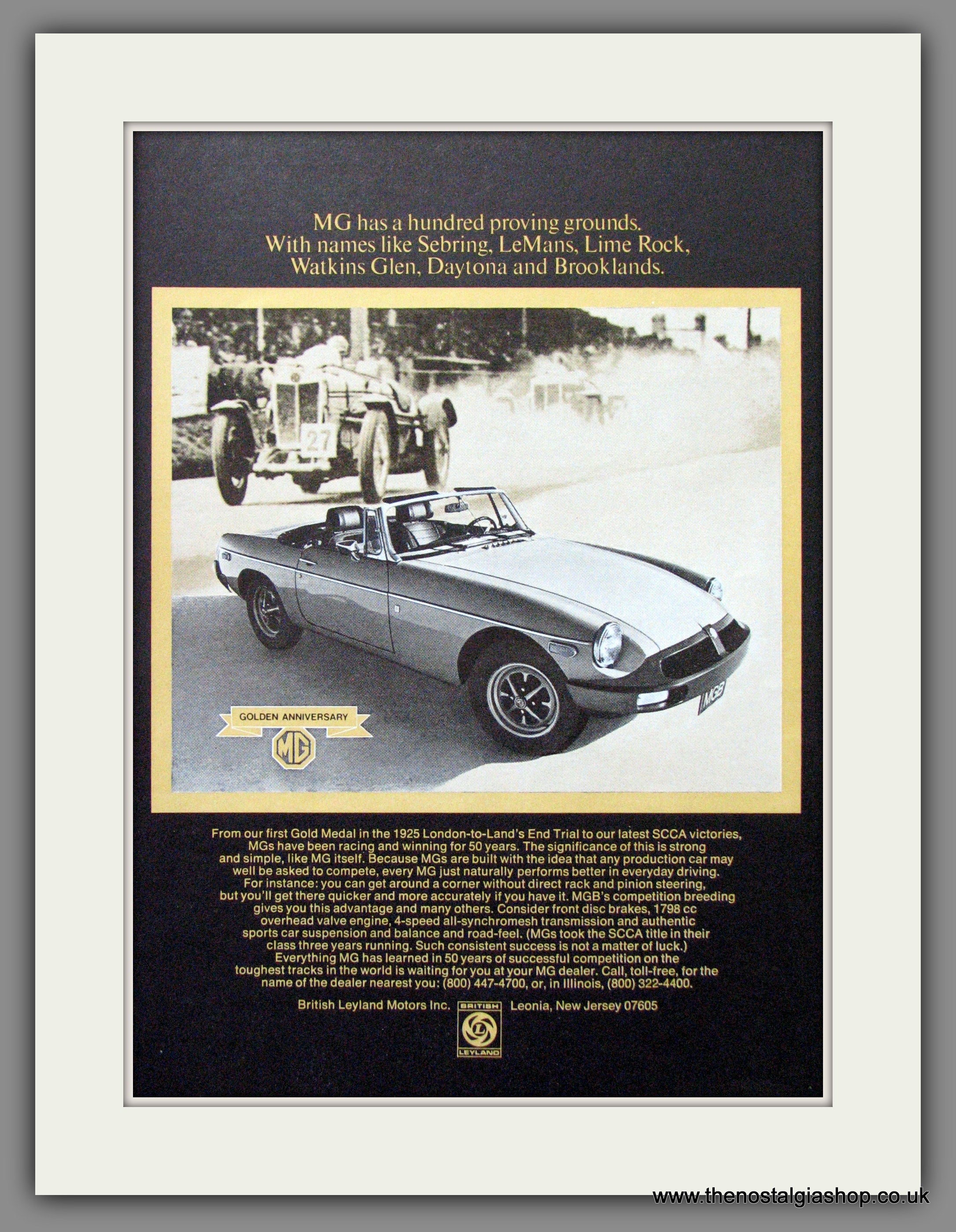 MG Golden Anniversary. 1975 Original American Advert (ref AD52089 ...