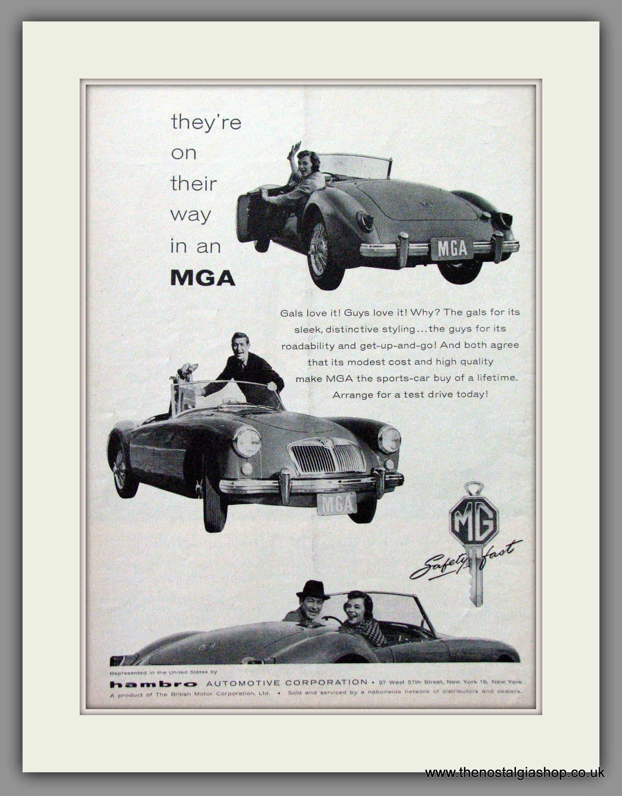 MGA. They're On Their Way In An MGA 1958 Original American Advert (ref ...