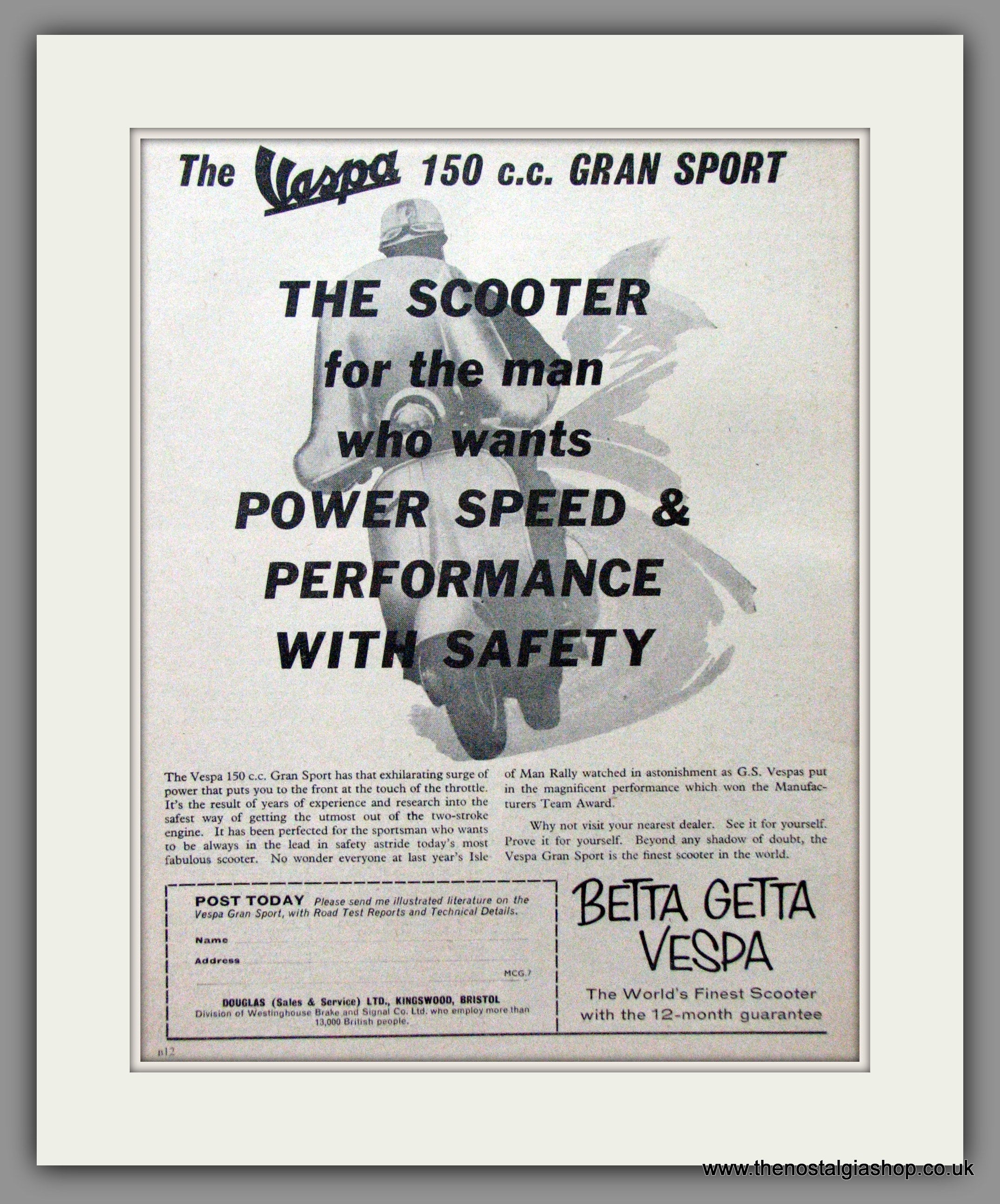 Vespa 150cc Gran Sport. Original advert 1960 (ref AD52480) – The ...