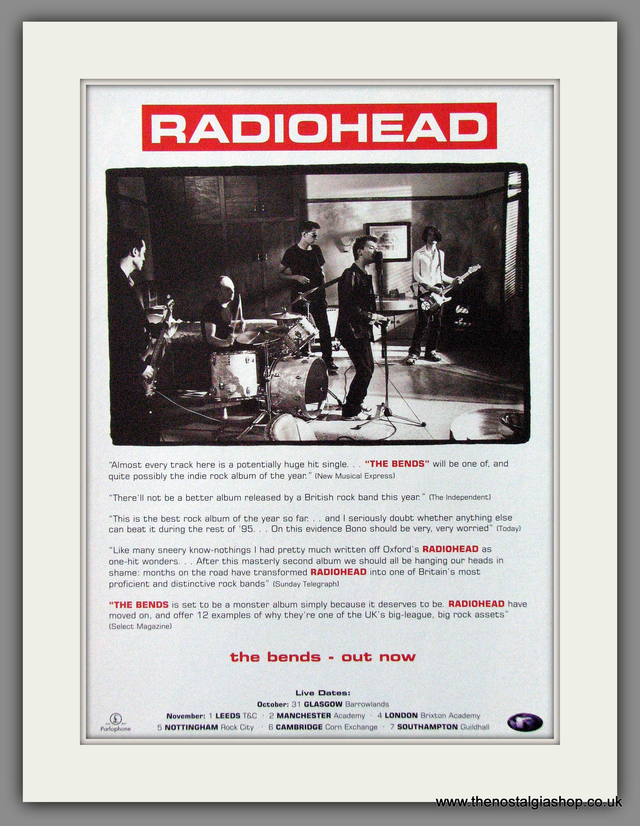 Radiohead, The Bends. 1995 Original Advert (ref AD54443) – The ...