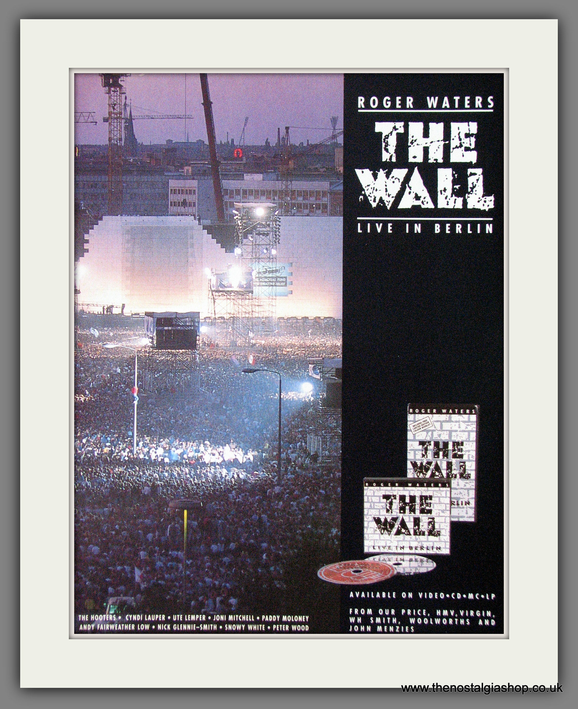 Roger Waters, The Wall Live In Berlin. Set Of 2 1990 Original Adverts ...