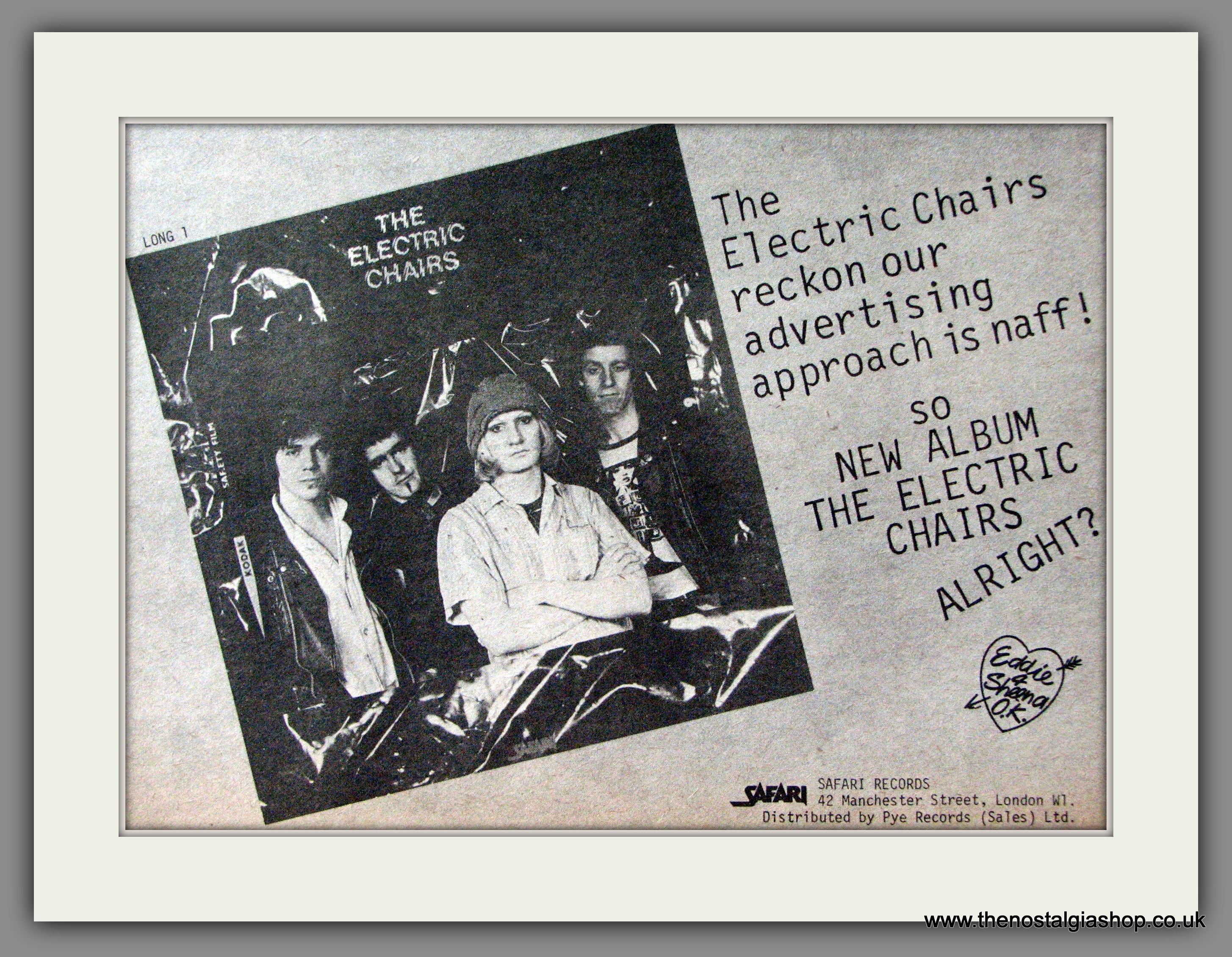 Electric Chairs. New Album. Original Advert 1978 (ref AD52992) – The ...