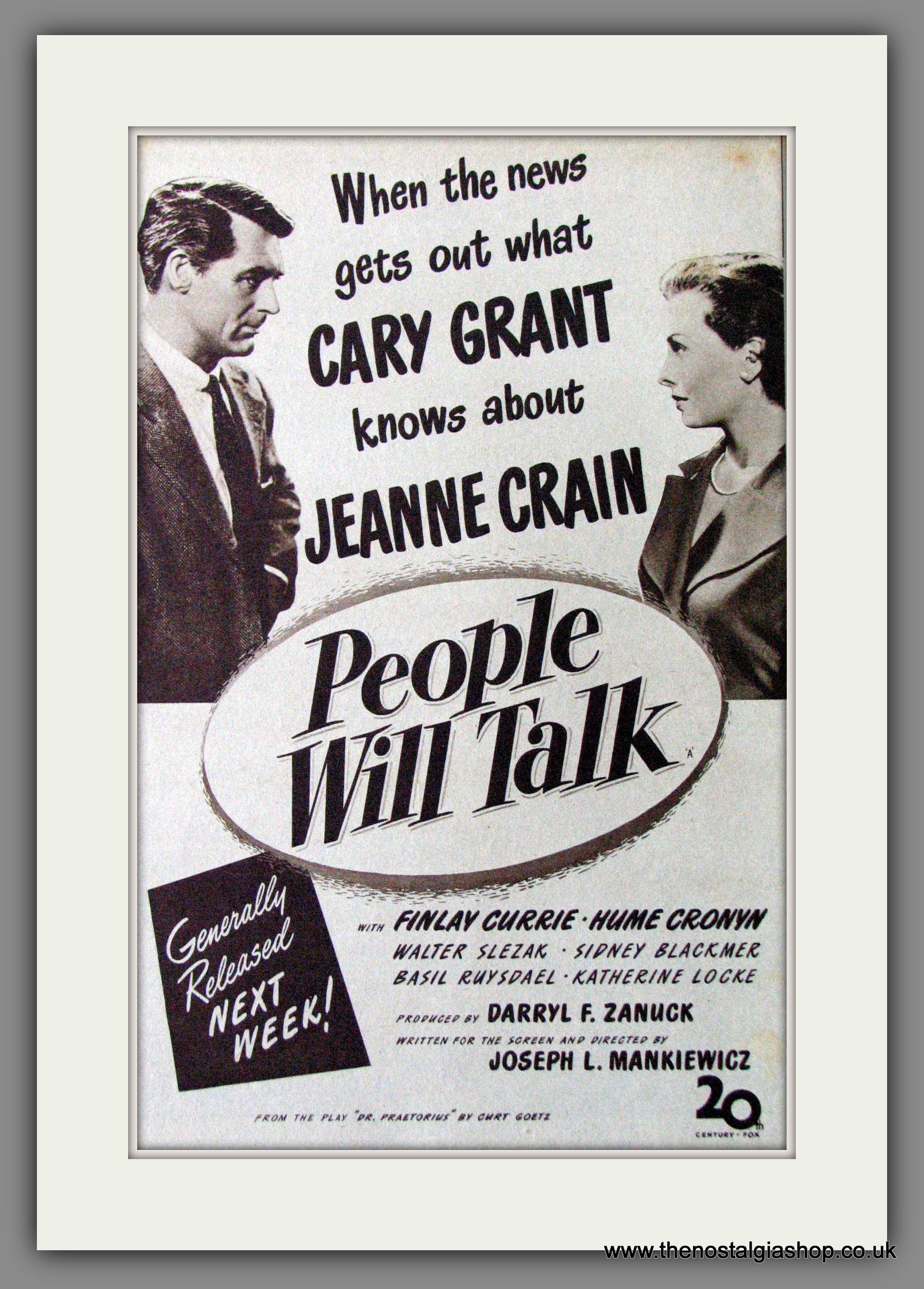 People Will Talk. 1951 Original Advert (ref AD53938) – The Nostalgia Shop