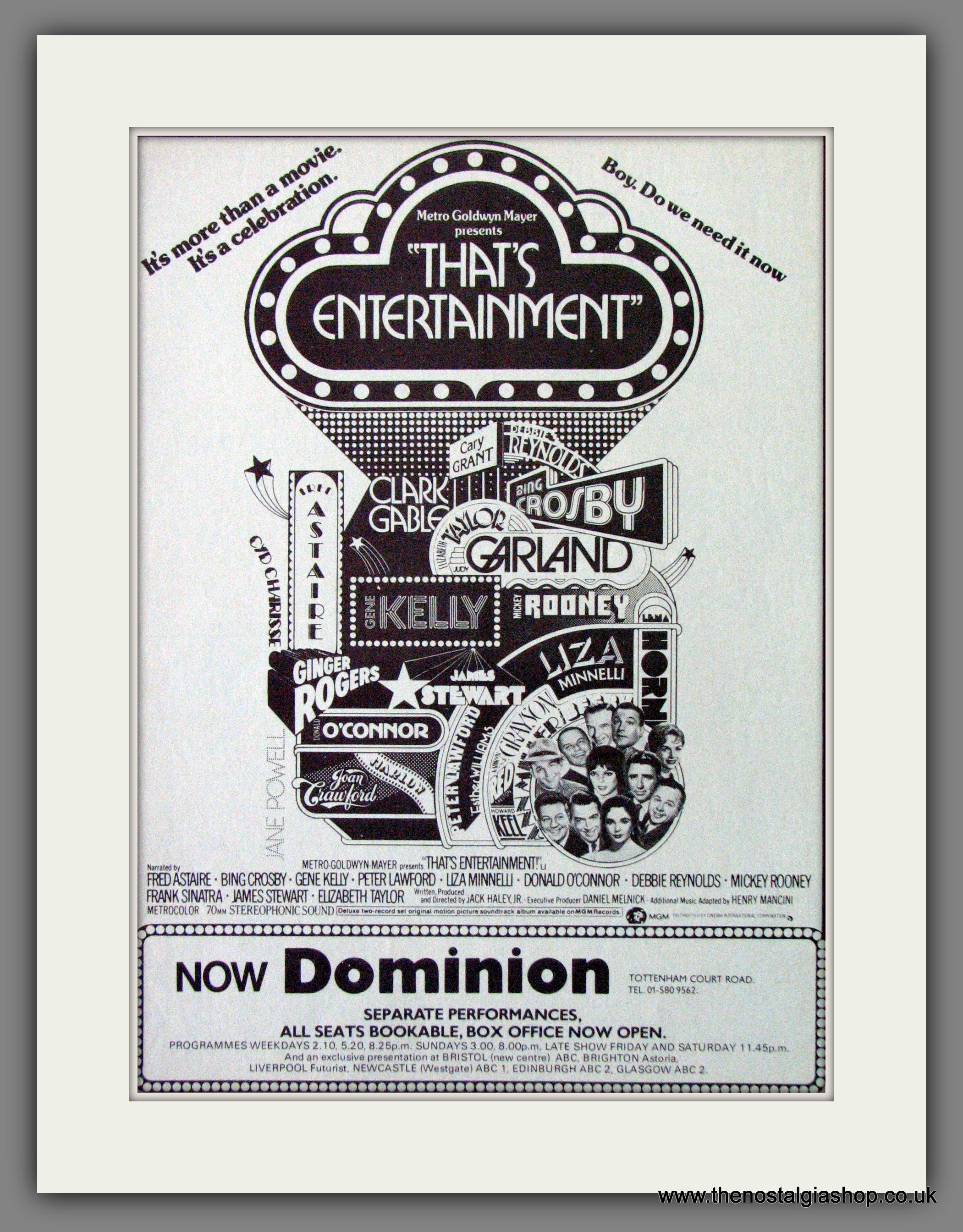 That's Entertainment. 1974 Original Advert (ref AD54307) – The ...