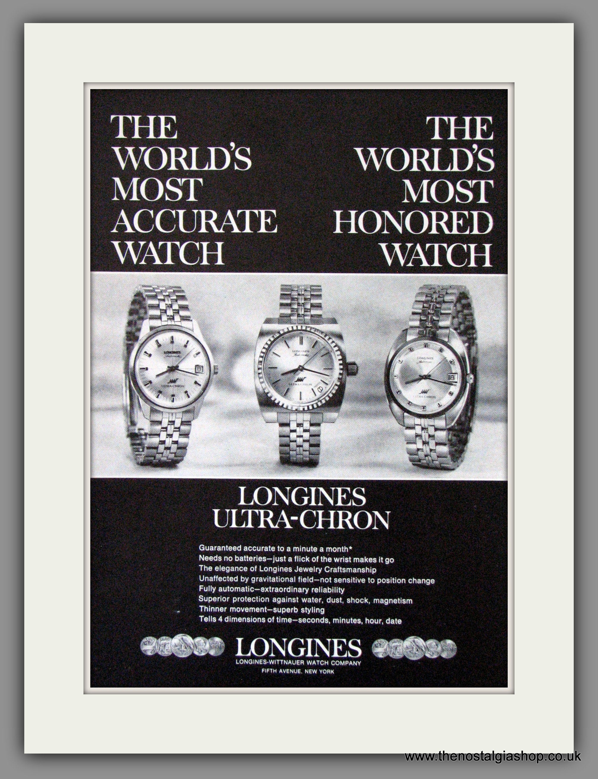 Longines Ultra-Chron Watch. Original Advert 1970 (ref AD53375) – The ...