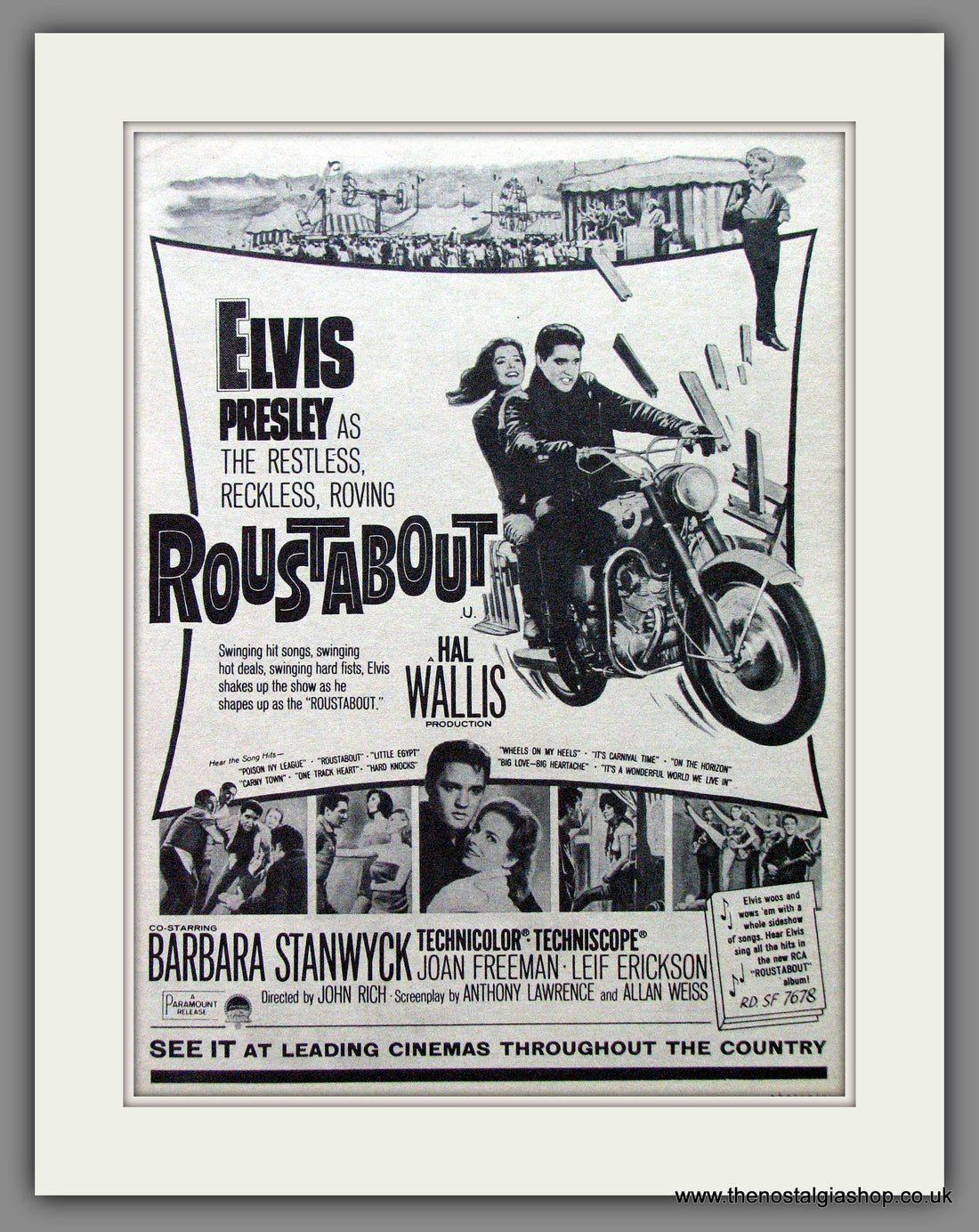 Elvis Presley. Roustabout. Barbara Stanwyck. Original Advert 1965 (ref ...