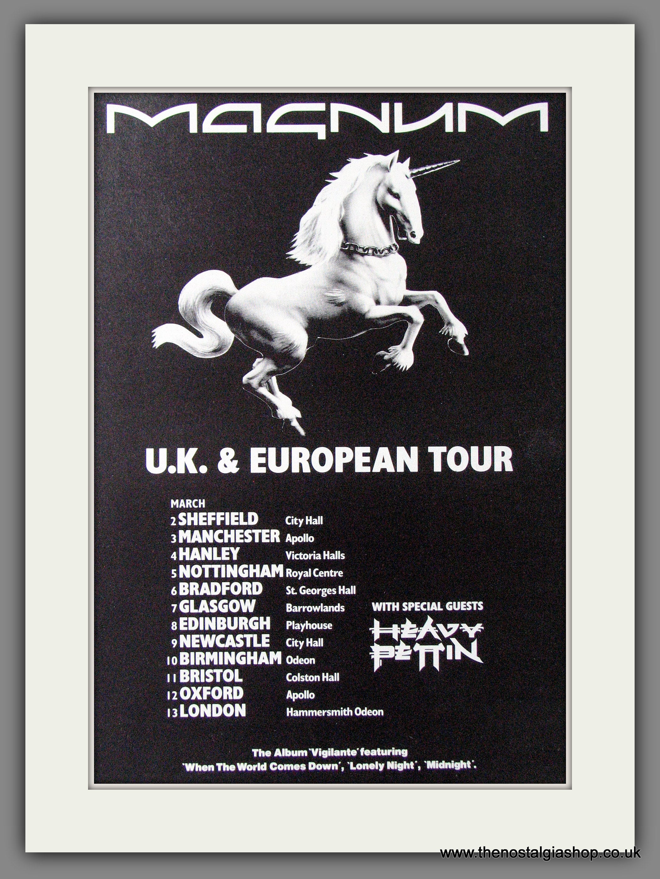 Magnum. UK Tour with Heavy Pettin. 1987 Original Advert (ref AD53966 ...