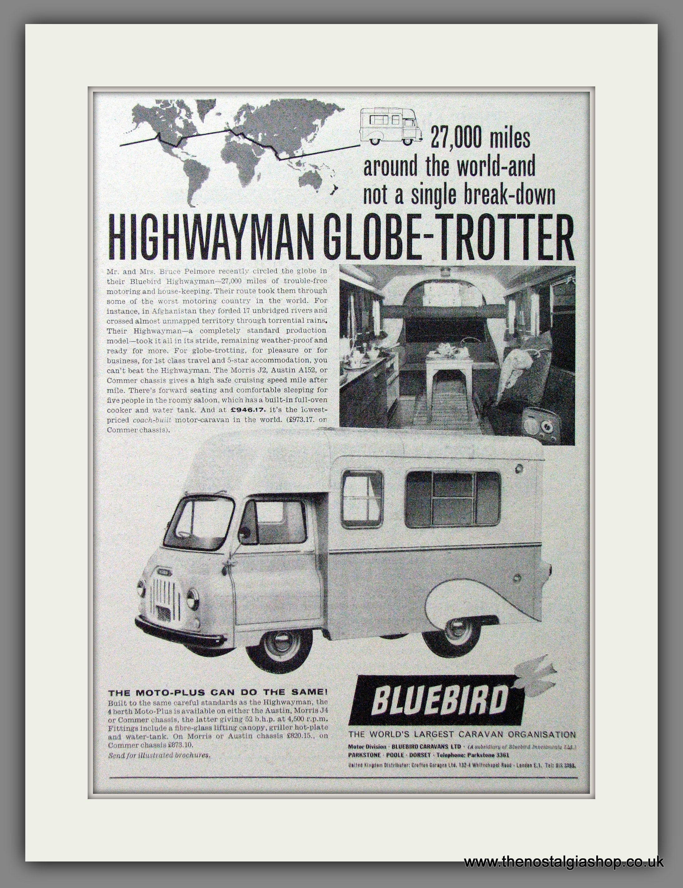 Bluebird Highwayman Motor Caravan. 1963 Original Advert (ref AD53997 ...