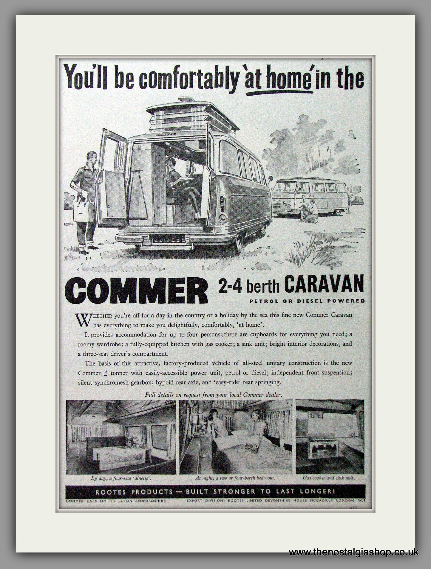 Commer Motorised Caravan. 1960 Original Advert (ref AD54010) – The ...