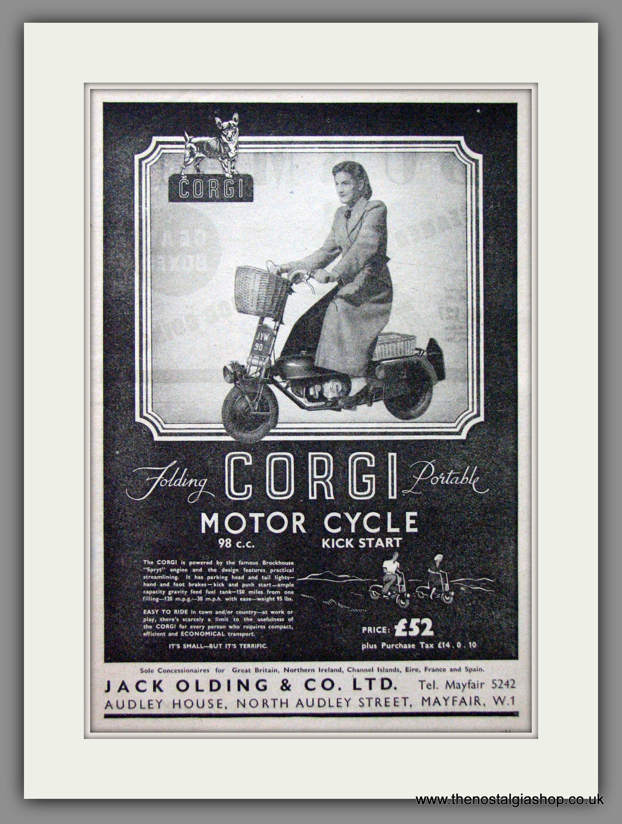Corgi Lightweight Motorcycle/Scooter. Original Advert 1948 (ref AD5424 ...