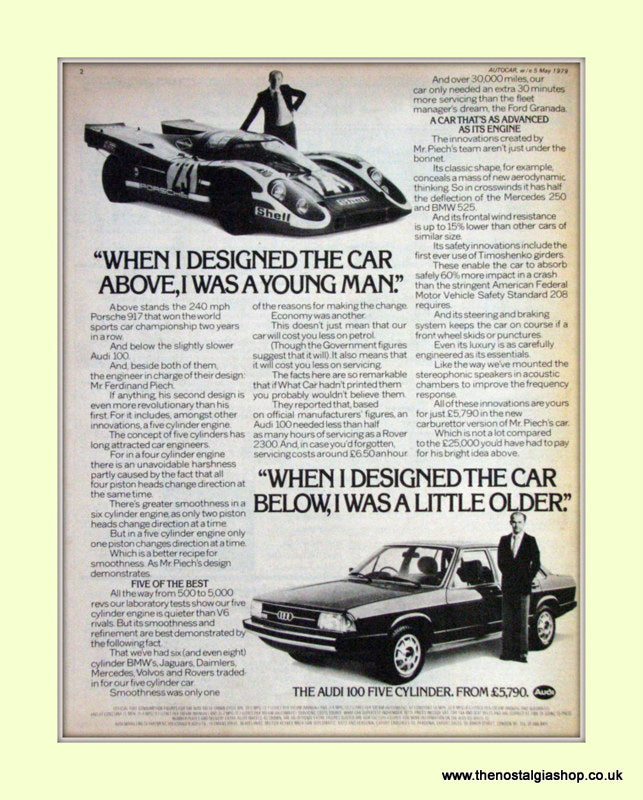 Audi 100 Vintage Original Advert 1979 (ref AD6979) – The Nostalgia Shop