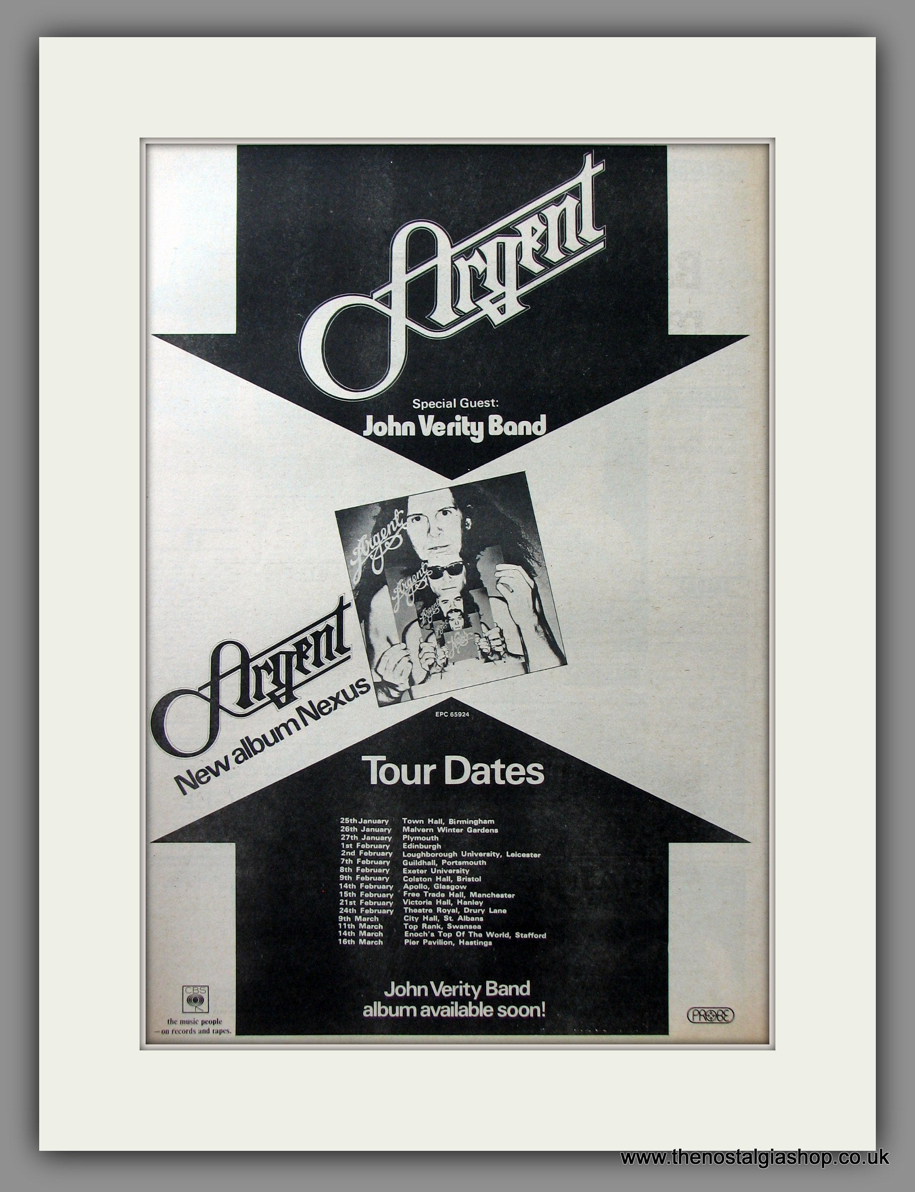 Argent. Nexus. Original Advert 1974 (ref AD11617) – The Nostalgia Shop