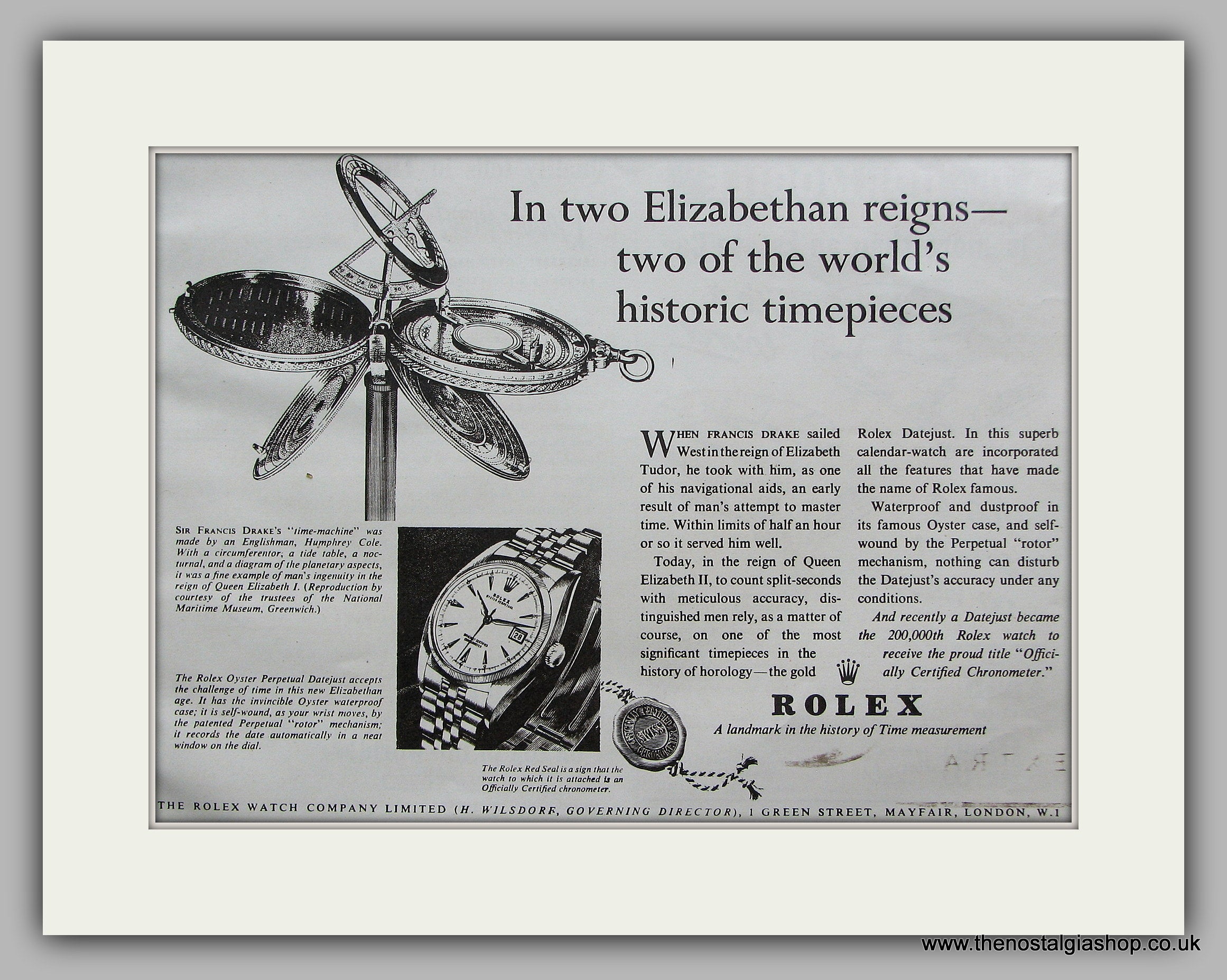Rolex Watches. Original Advert 1954 (ref AD6833) – The Nostalgia Shop