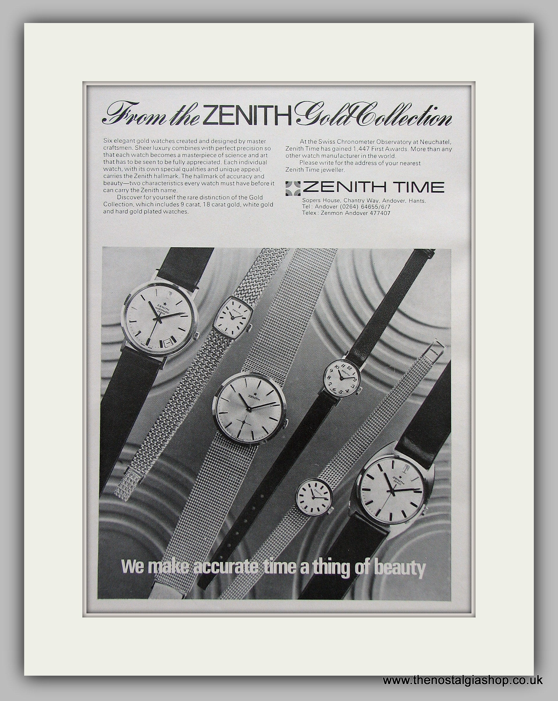 Zenith Watches. Original Advert 1973 (ref AD6863) – The Nostalgia Shop