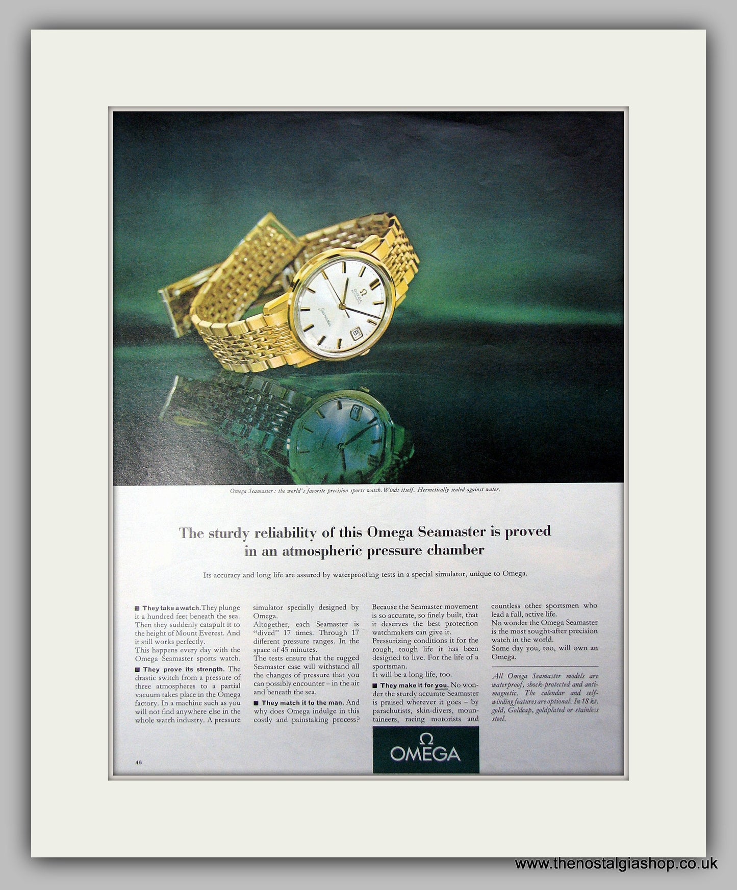 Omega Seamaster Watch. Original Advert 1965 (ref AD9466) – The ...