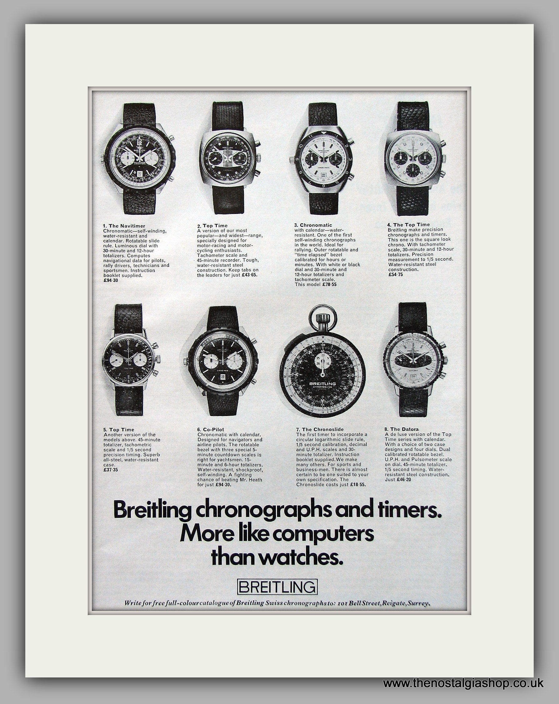 Breitling Watches Original Advert 1971 (ref AD6889) – The Nostalgia Shop