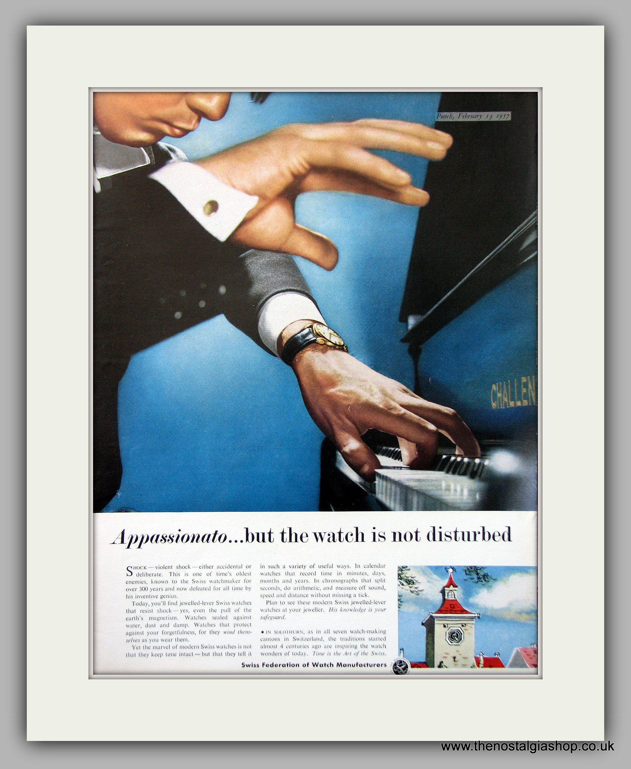 Swiss Watches Federation Of Watch Manufacturers Set Of 2 Original Adve ...