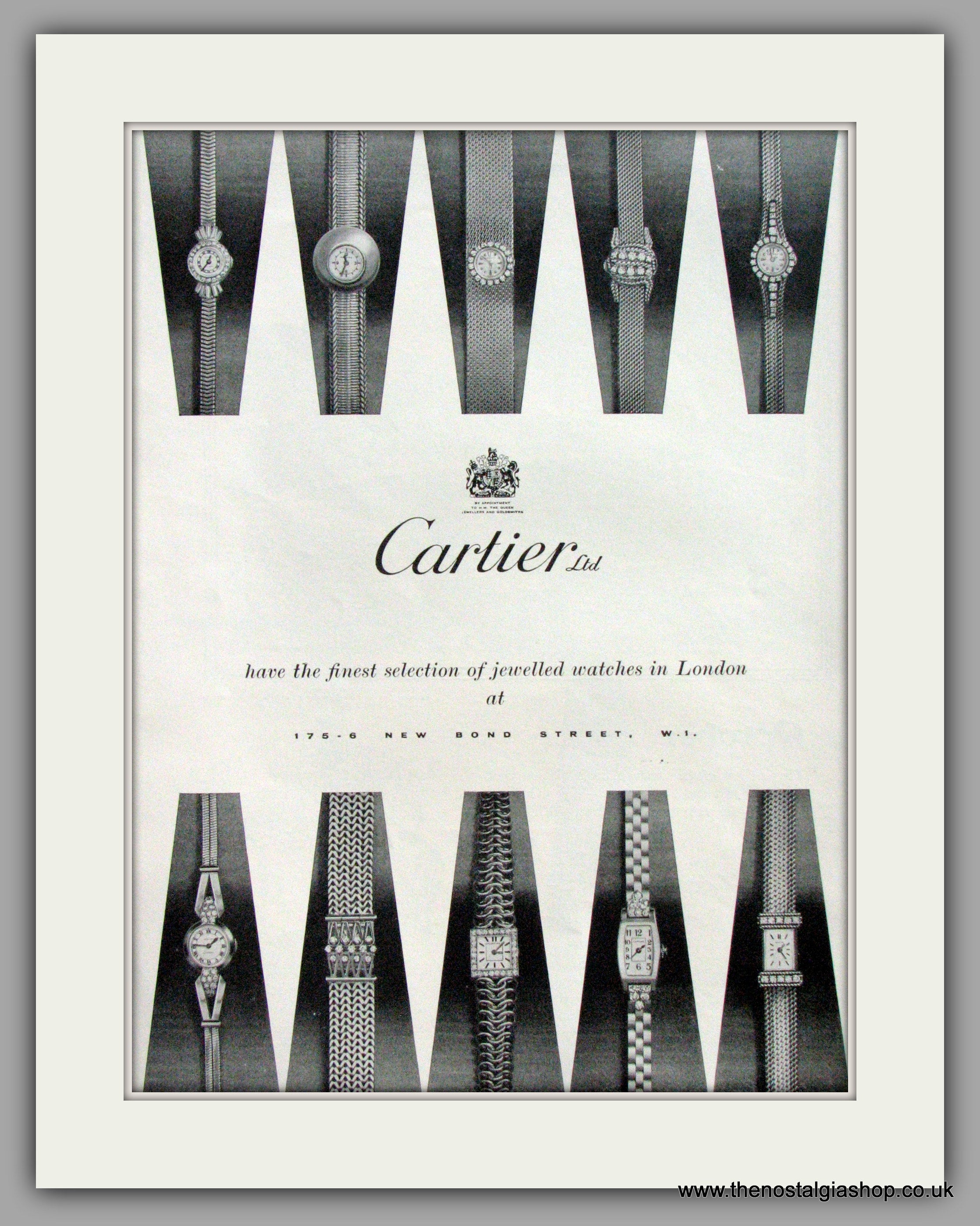 Cartier Watch Original Advert 1958 (ref AD7768) – The Nostalgia Shop