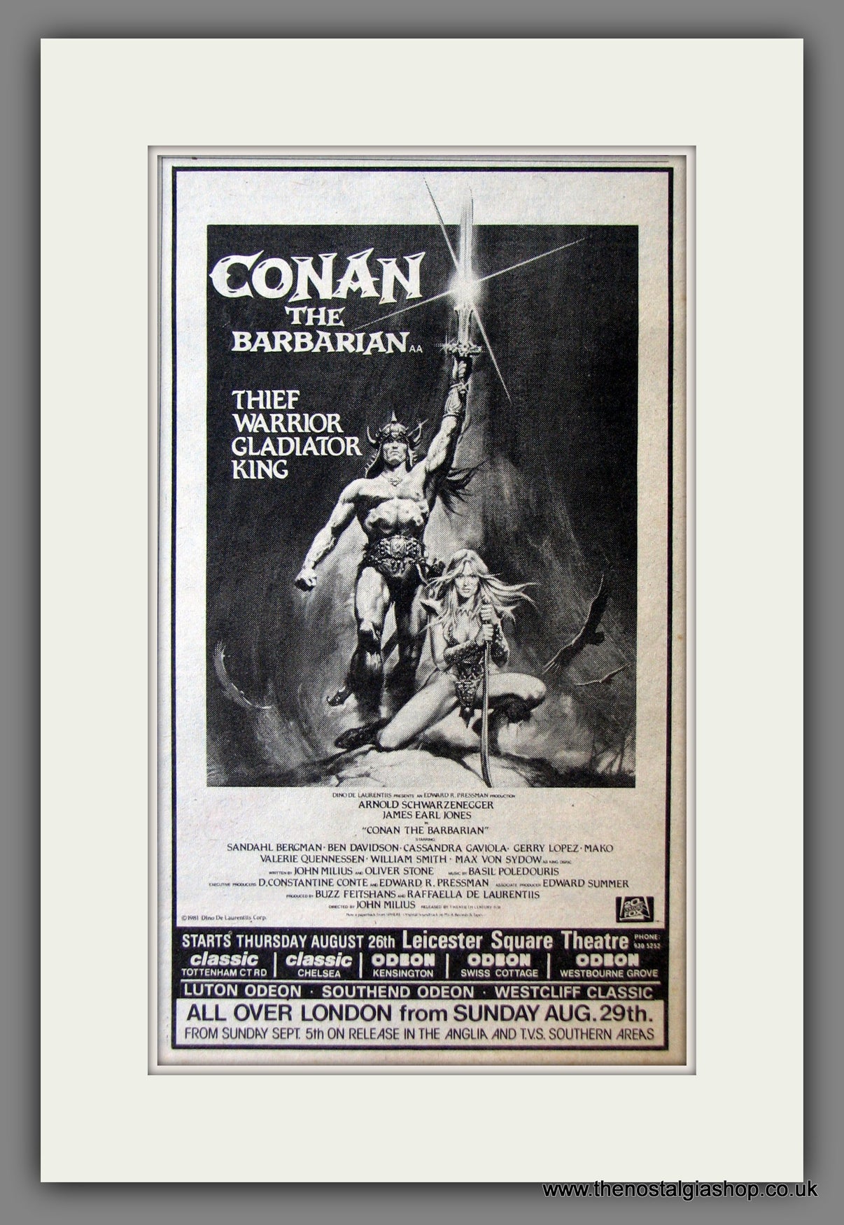 Conan The Barbarian. 1982 Original Advert (ref AD54704) – The Nostalgia ...