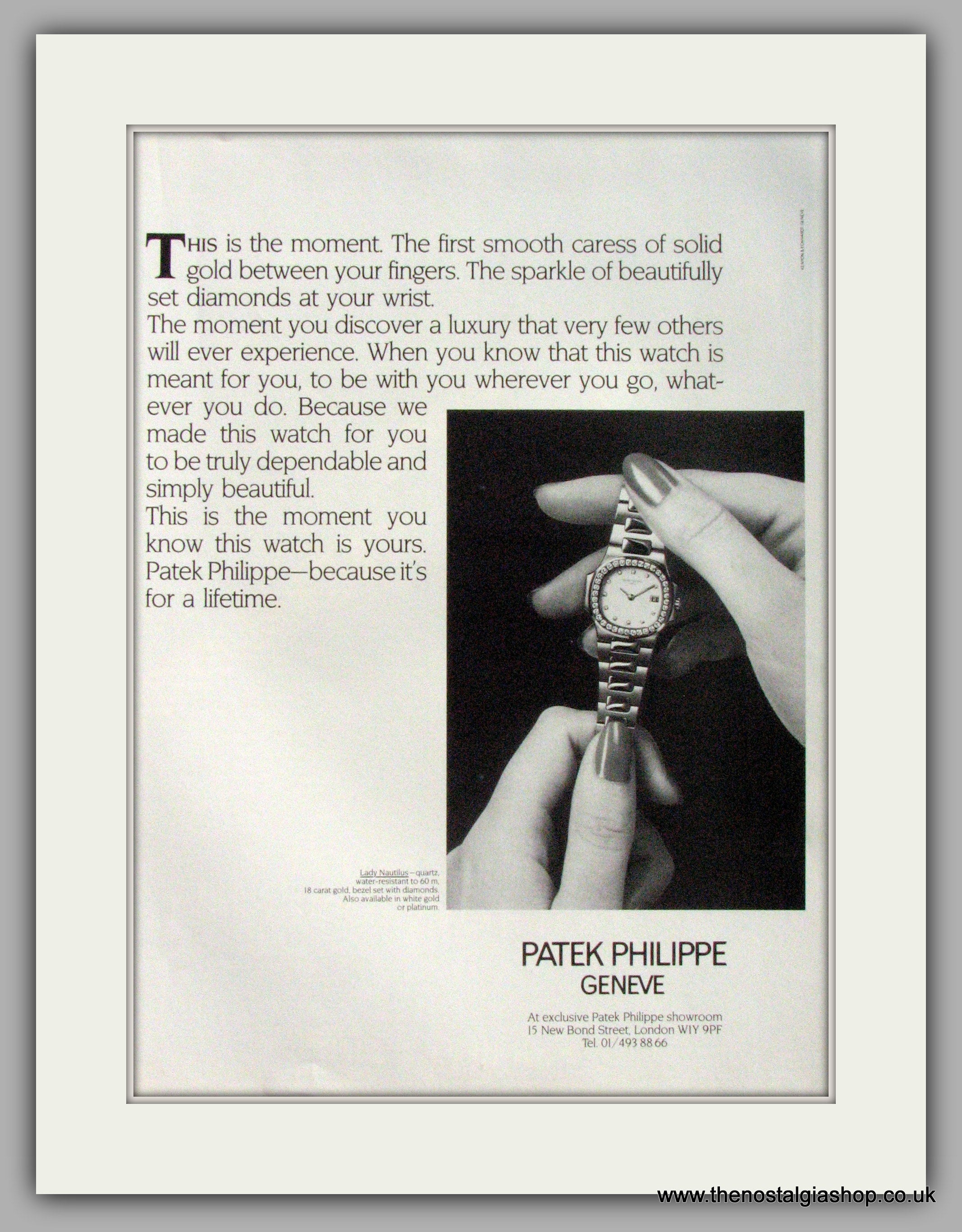 Patek Philippe Geneve Watches. Original Advert 1986 (ref AD7996) – The ...