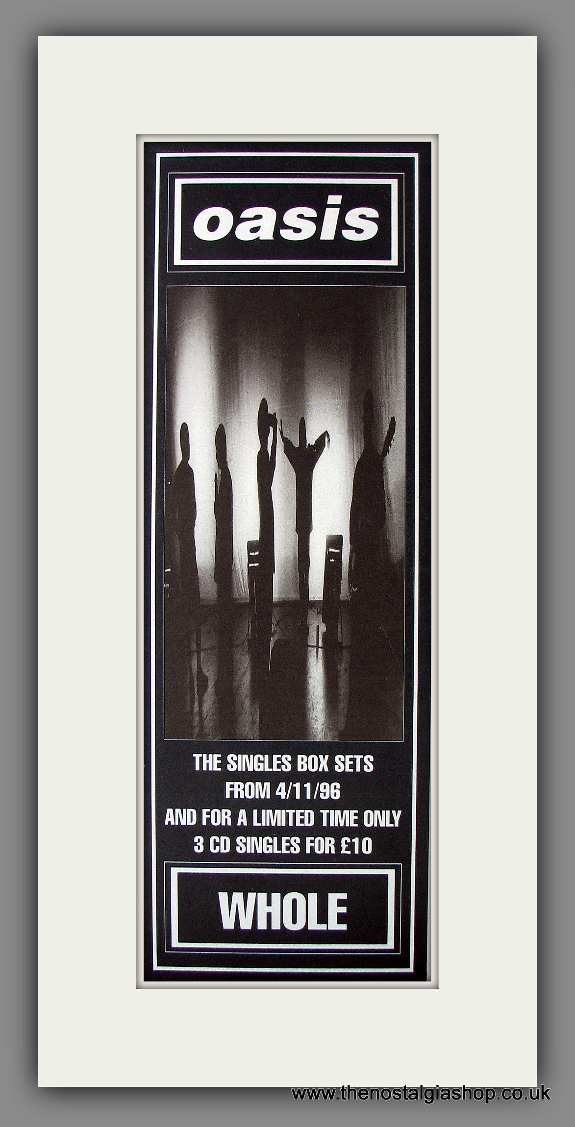 Oasis. The Whole Story. Set of 3 Original Adverts 1996 (ref AD200049 ...