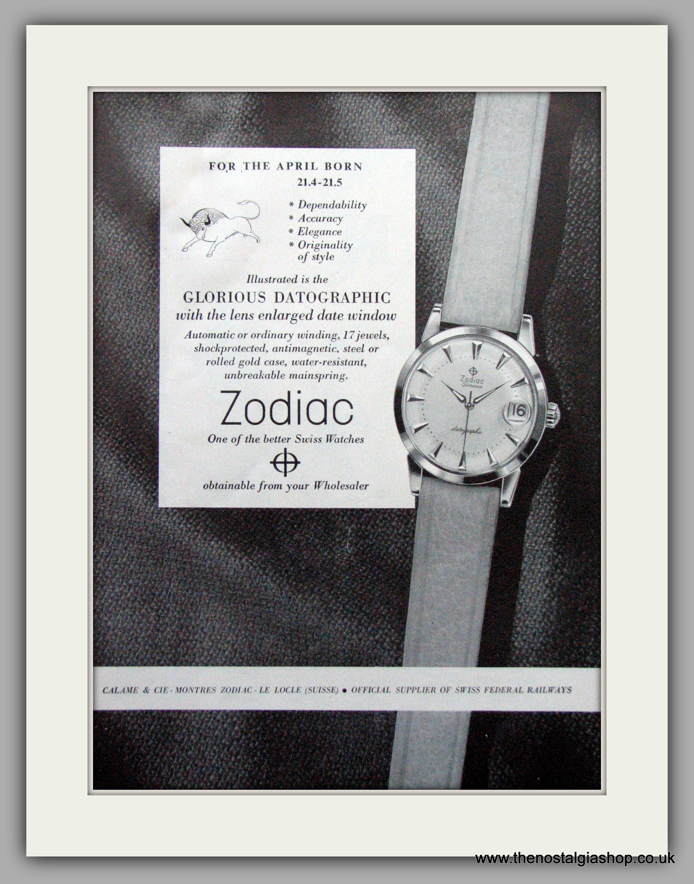Zodiac April Born Watches Original Advert 1957 (ref AD6995) – The ...
