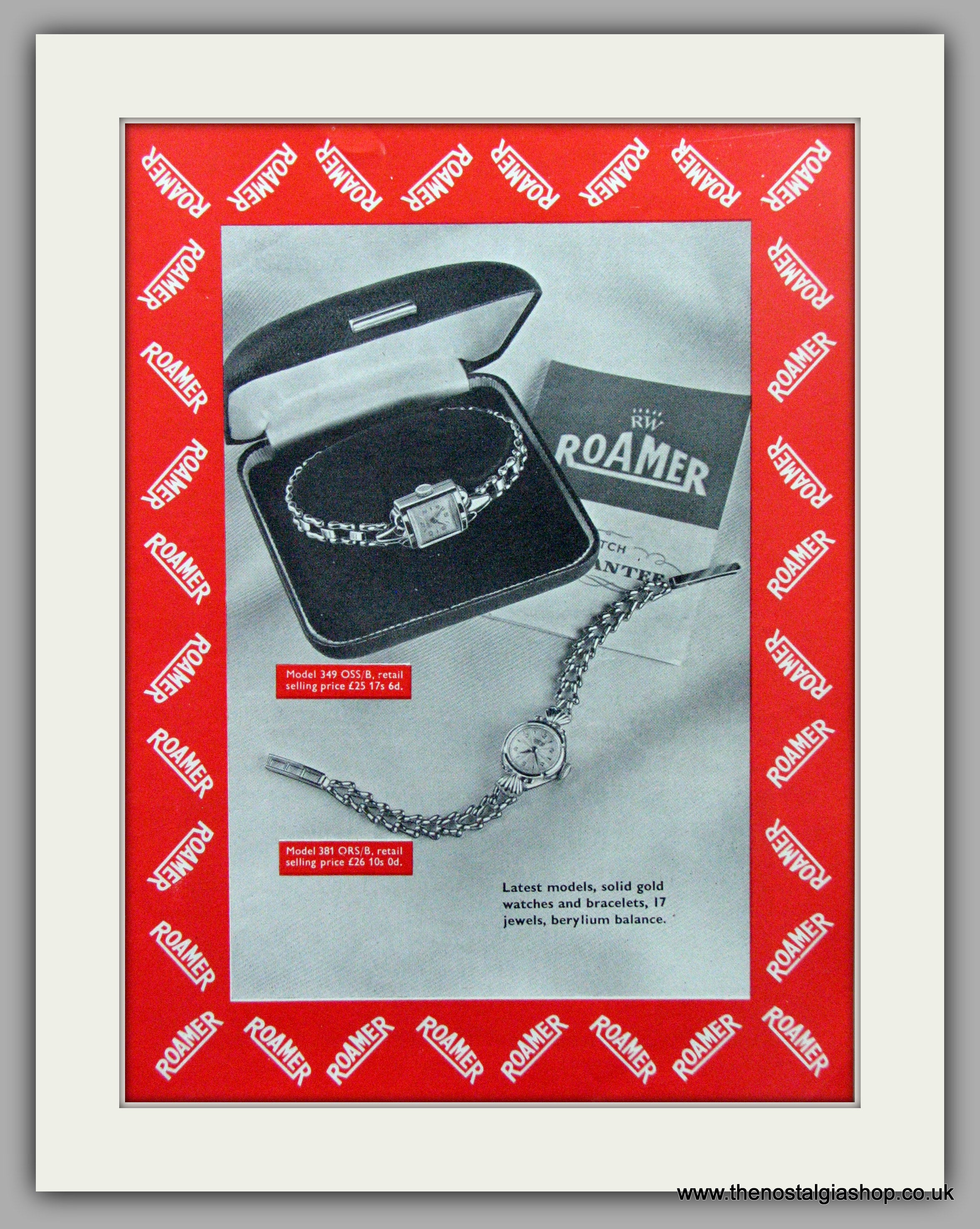 Roamer Watches Set Of 2 Original Adverts 1957 (ref AD7074) – The ...