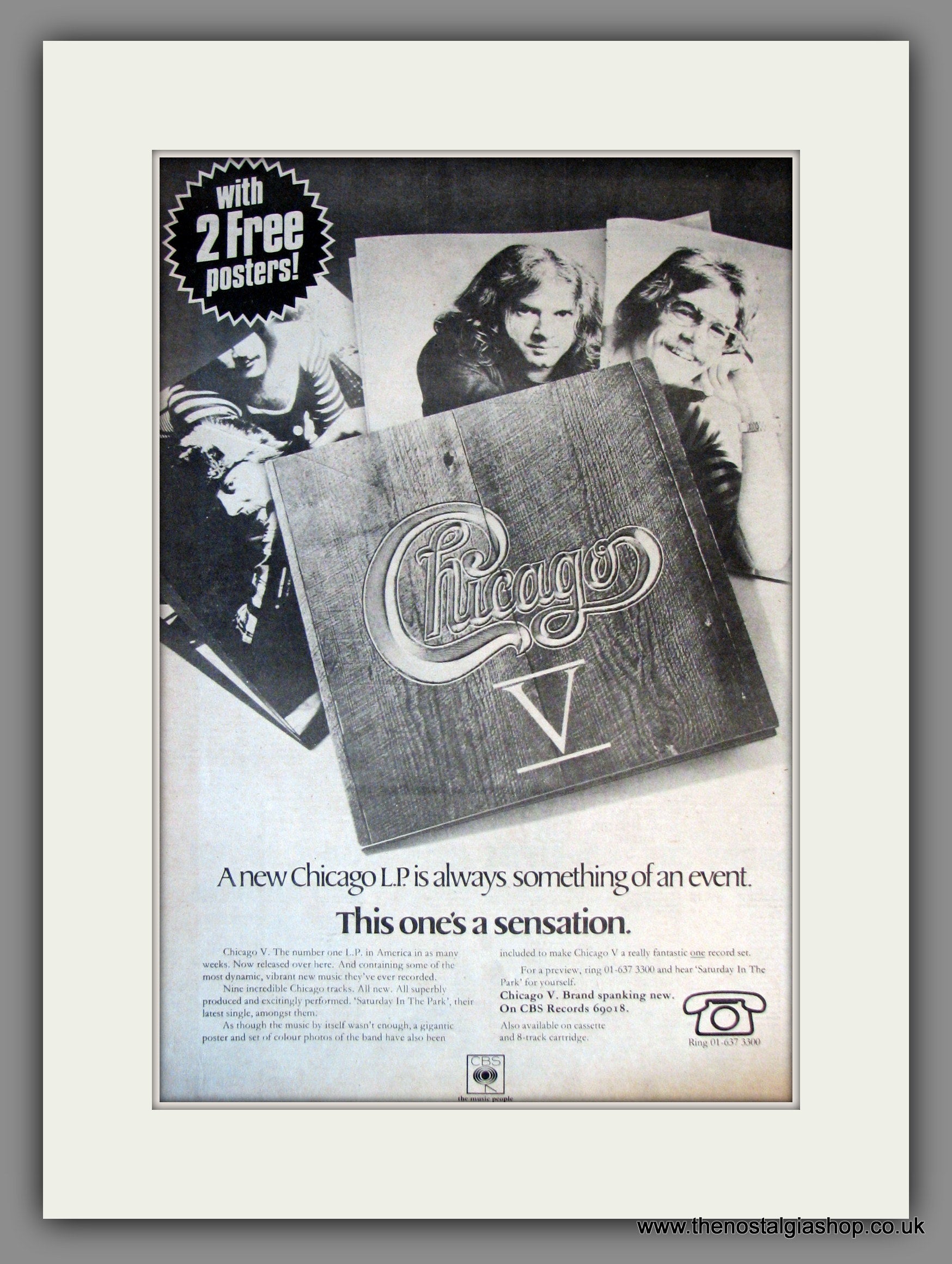 Chicago V. Original Advert 1972 (ref AD11822) – The Nostalgia Shop