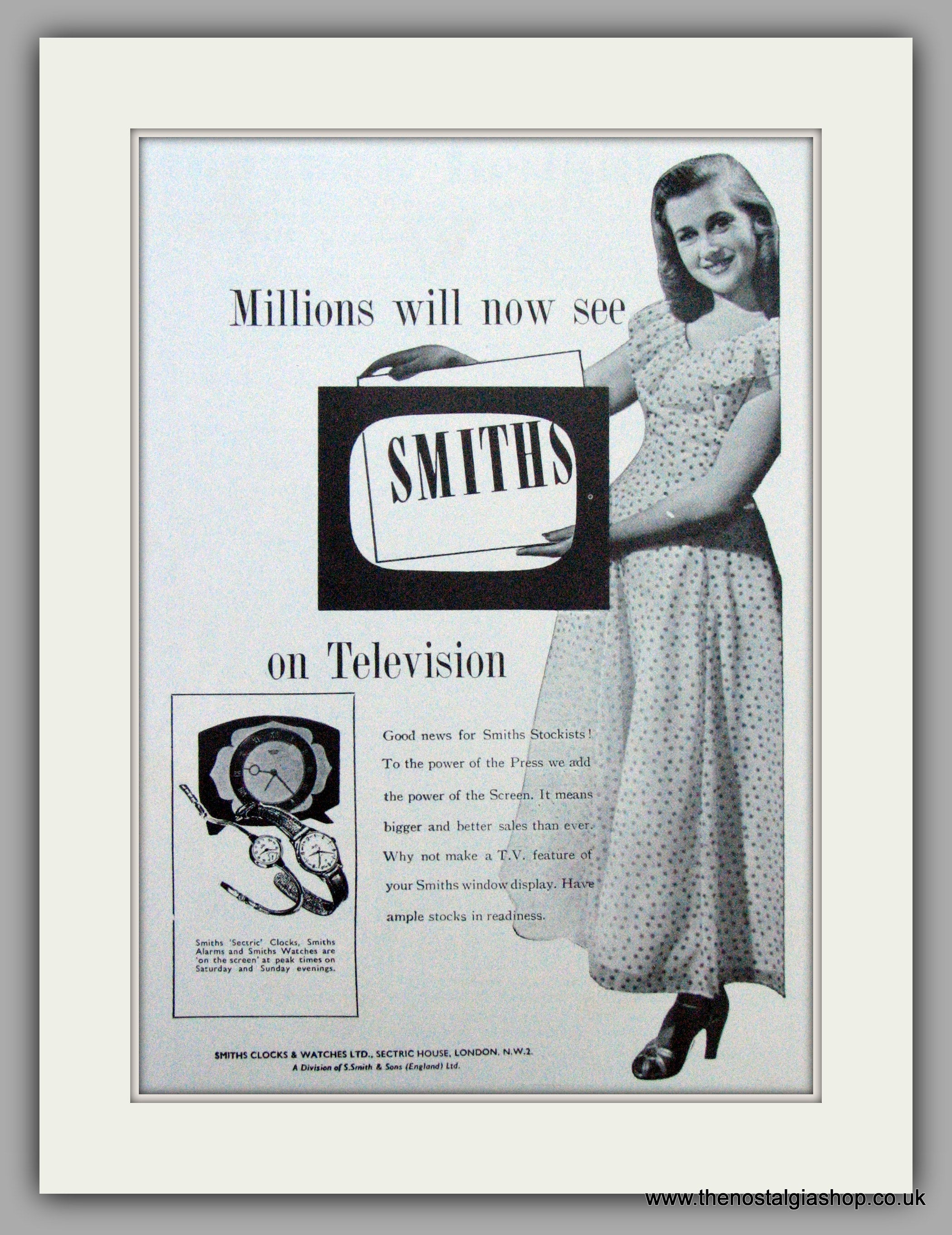 Smiths Watches On TV. Original Advert 1956 (ref AD7142) – The Nostalgia ...