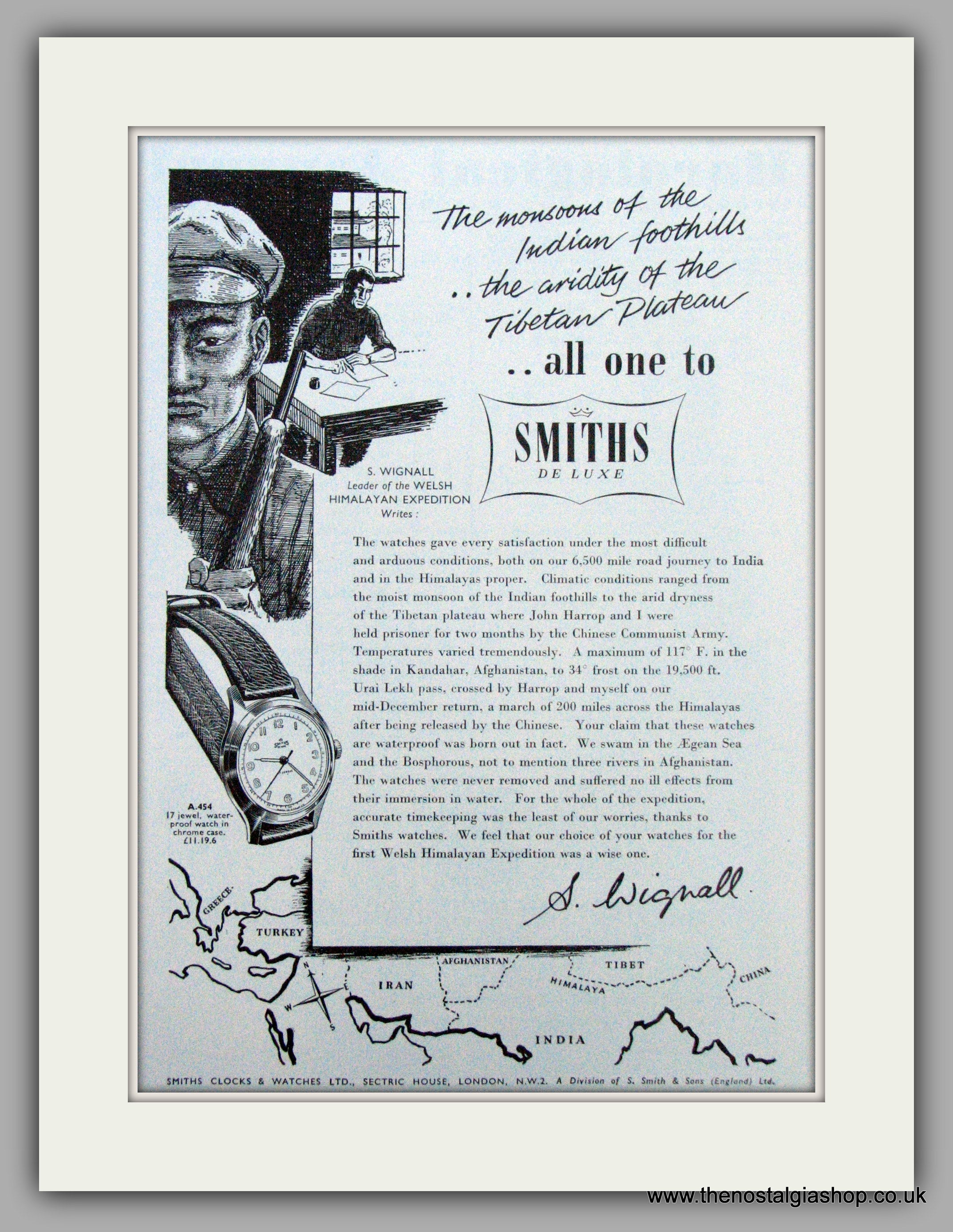 Smiths Watches. Original Advert 1956 (ref AD7144) – The Nostalgia Shop