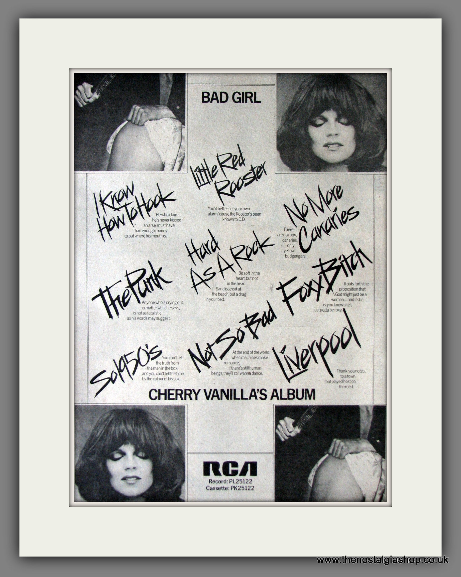 Cherry Vanilla. Bad Girl. Original Advert 1978 (ref AD11840) – The ...