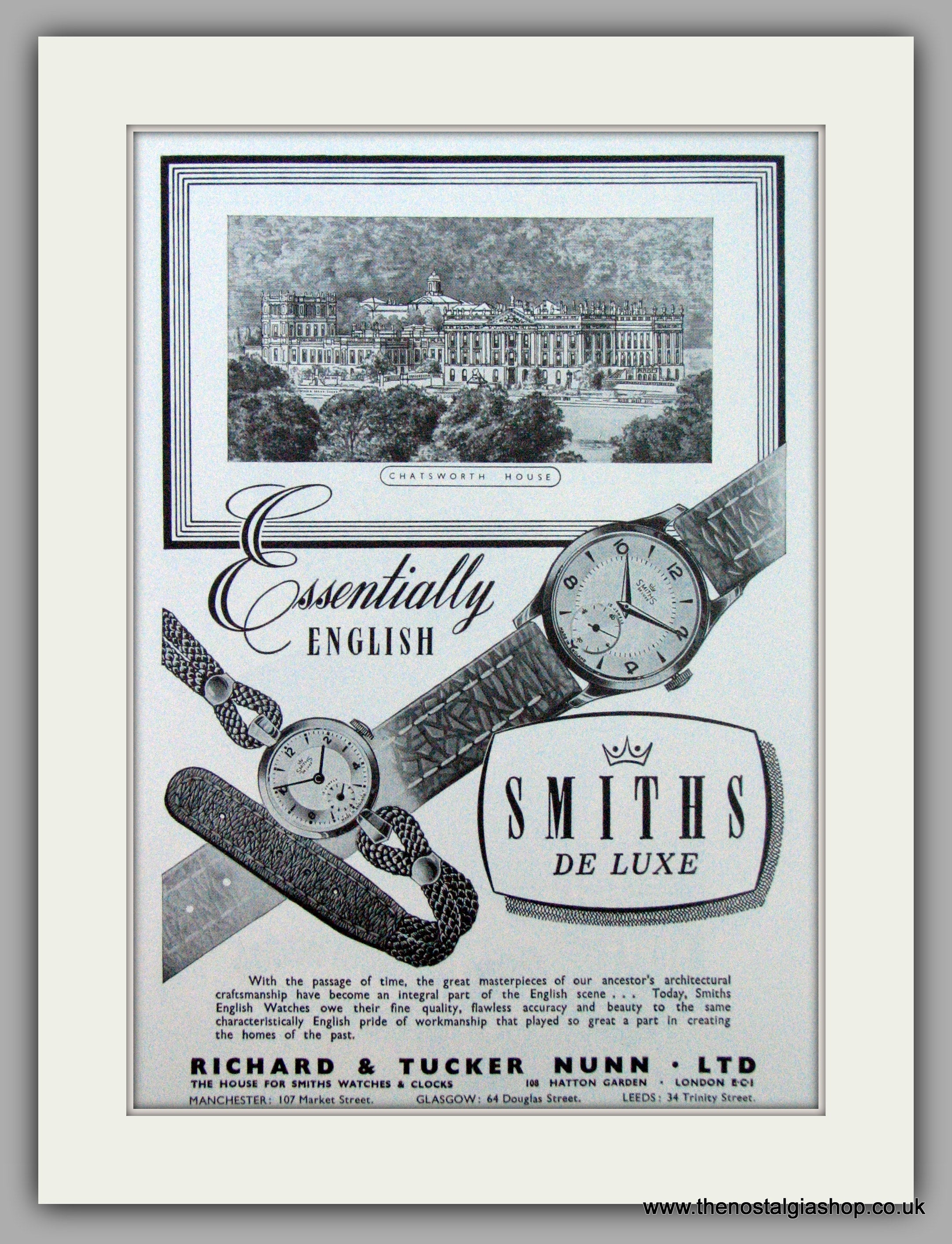 Smiths De Luxe Watches. Original Advert 1953 (ref AD7164) – The ...