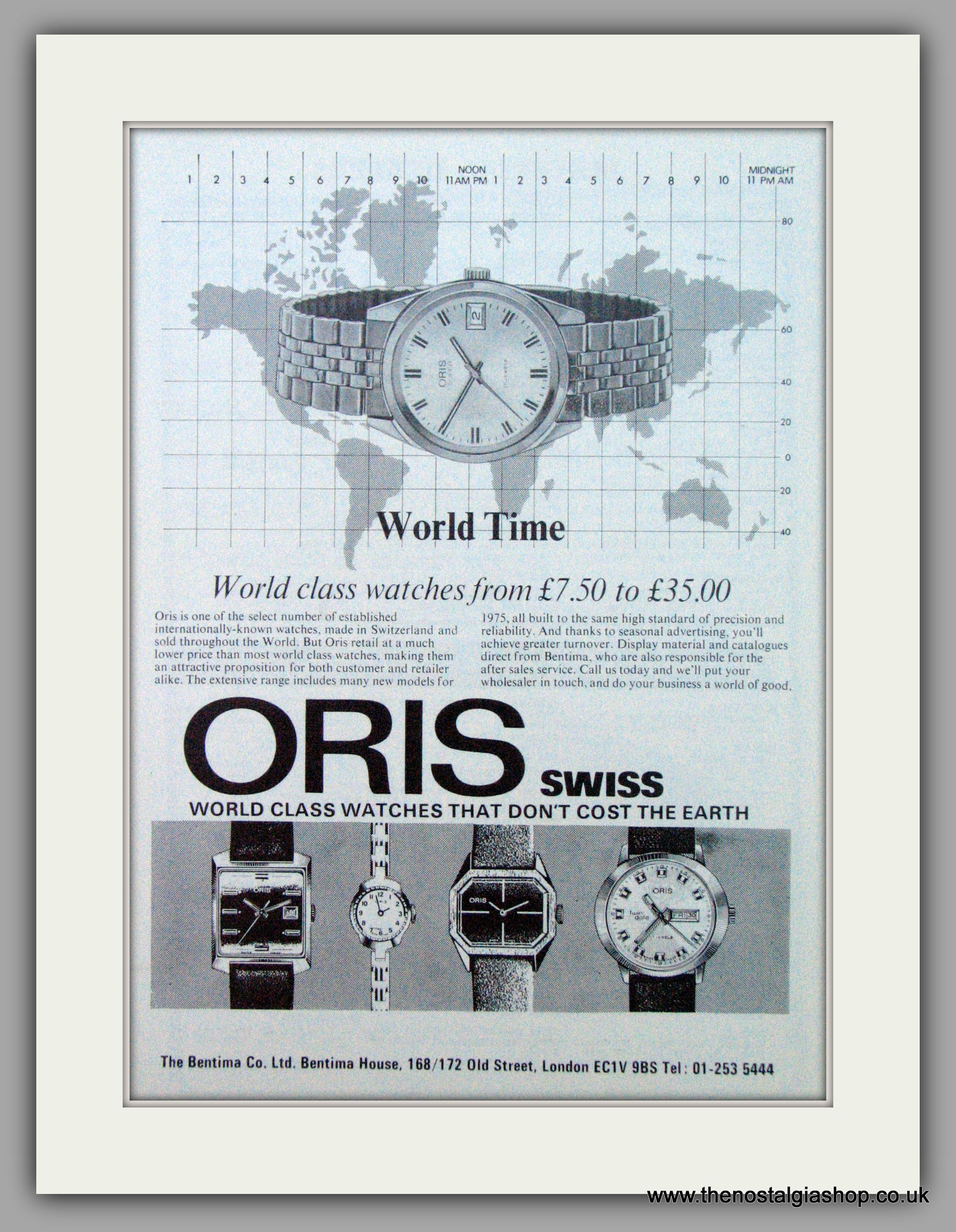 Oris Swiss Watches. Set of 2 Original Adverts 1976. (ref AD7347) – The ...