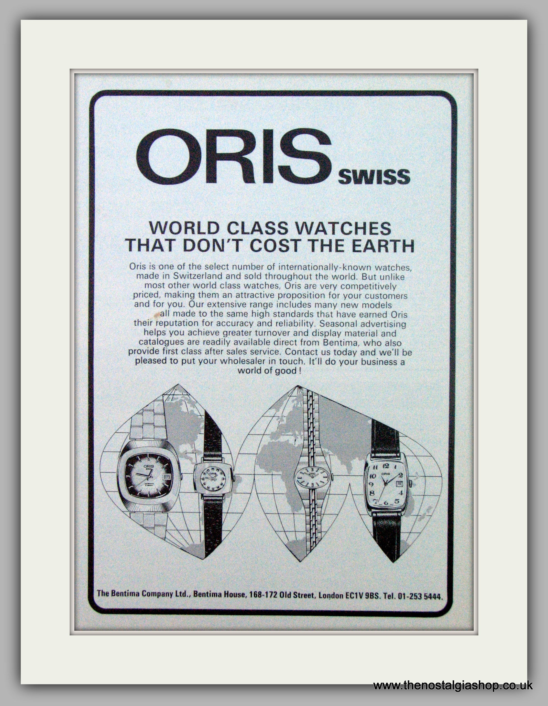 Oris Swiss Watches. Original Advert 1976. (ref AD7349) – The Nostalgia Shop