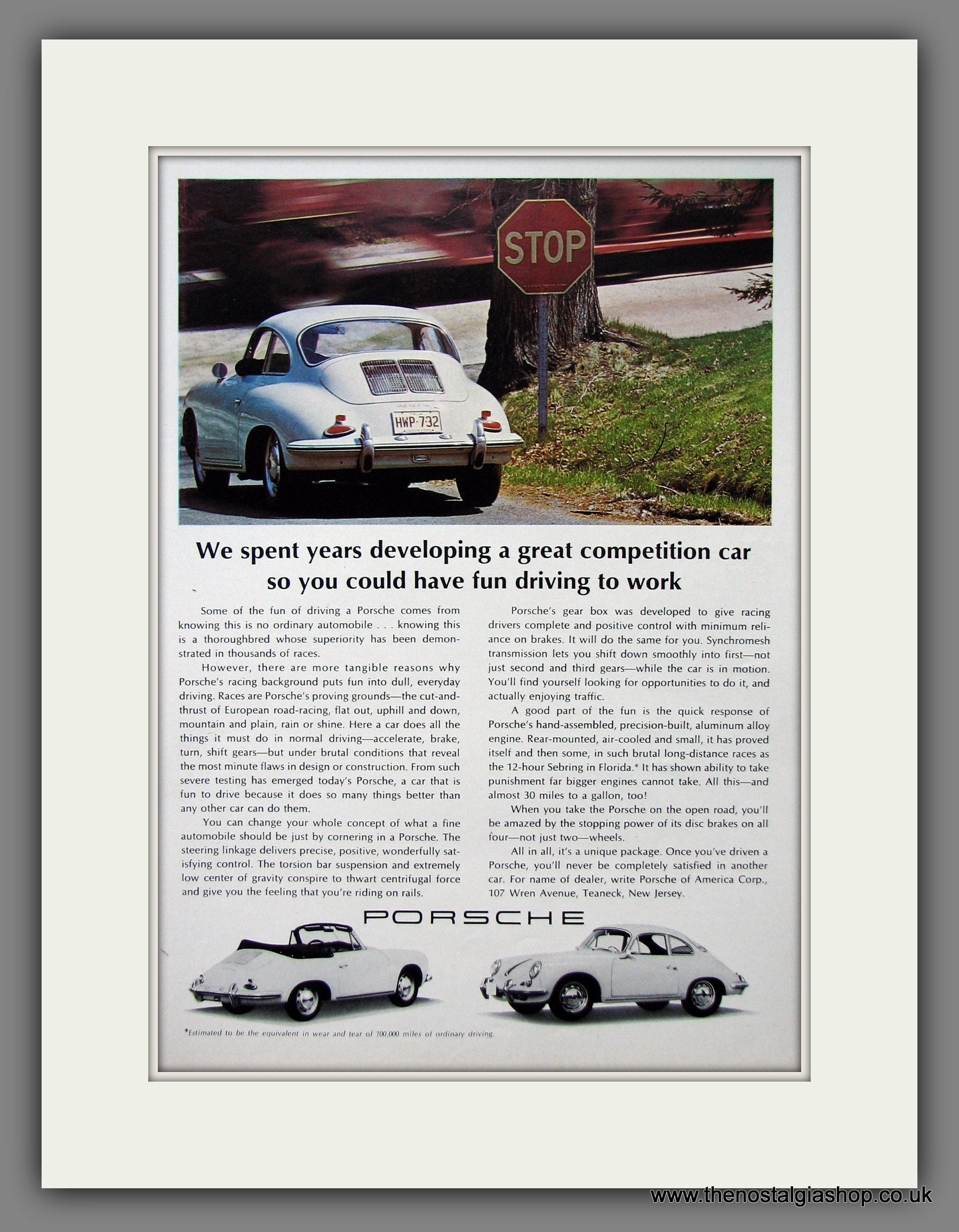Porsche. Original American Advert 1965 (ref AD54613) – The Nostalgia Shop
