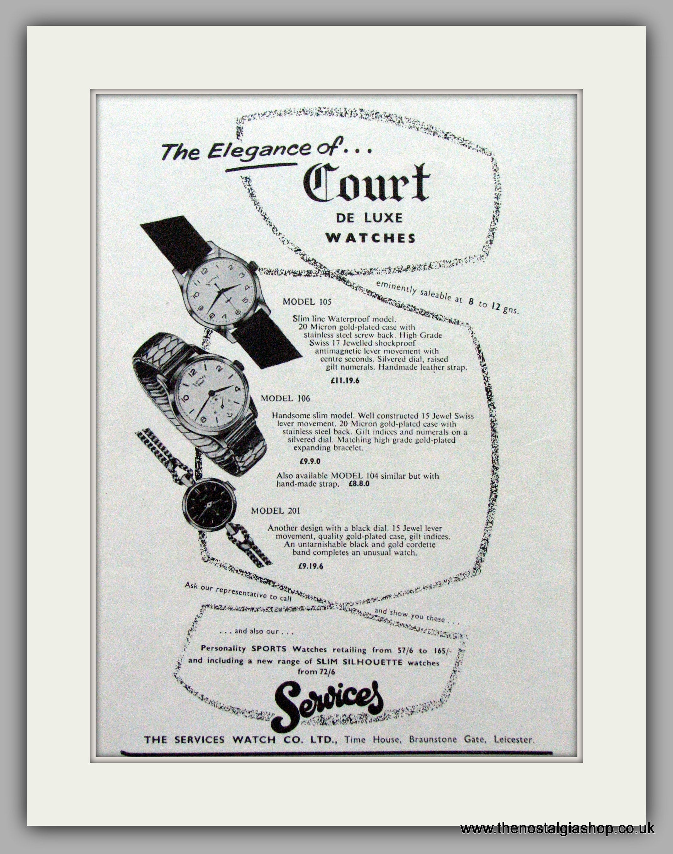 Services Watches. Original Advert 1958. (ref AD7551) – The Nostalgia Shop