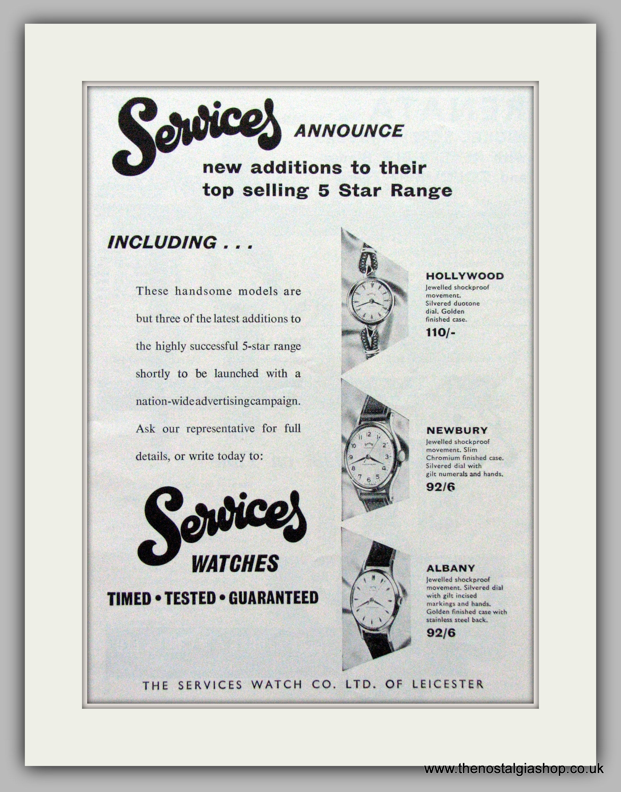 Services Watches. Original Advert 1960. (ref AD7557) – The Nostalgia Shop