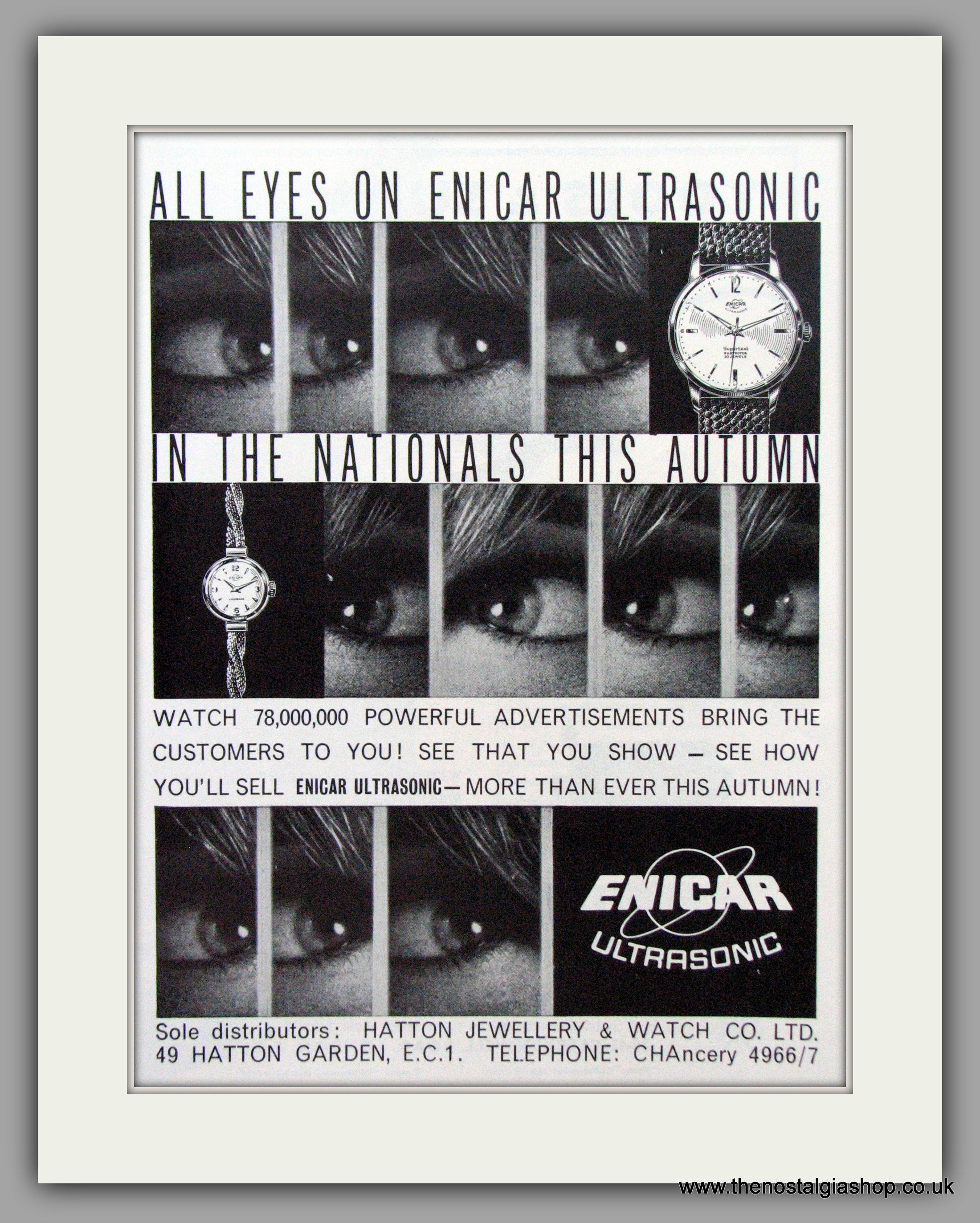 Enicar Ultrasonic Watches. Original Advert 1962. (ref AD7586) – The ...