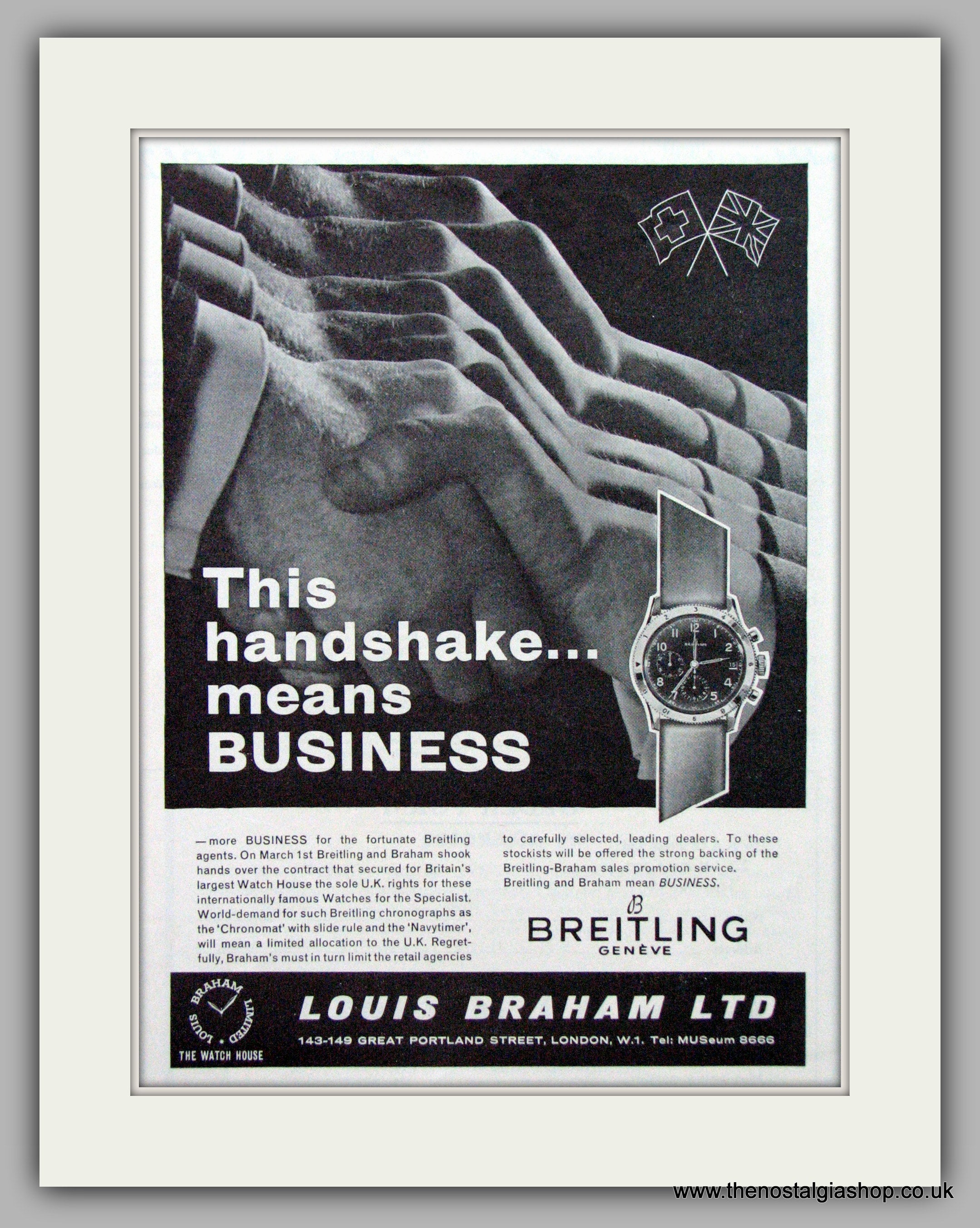 Breitling Watches. Original Advert 1962. (ref AD7593) – The Nostalgia Shop