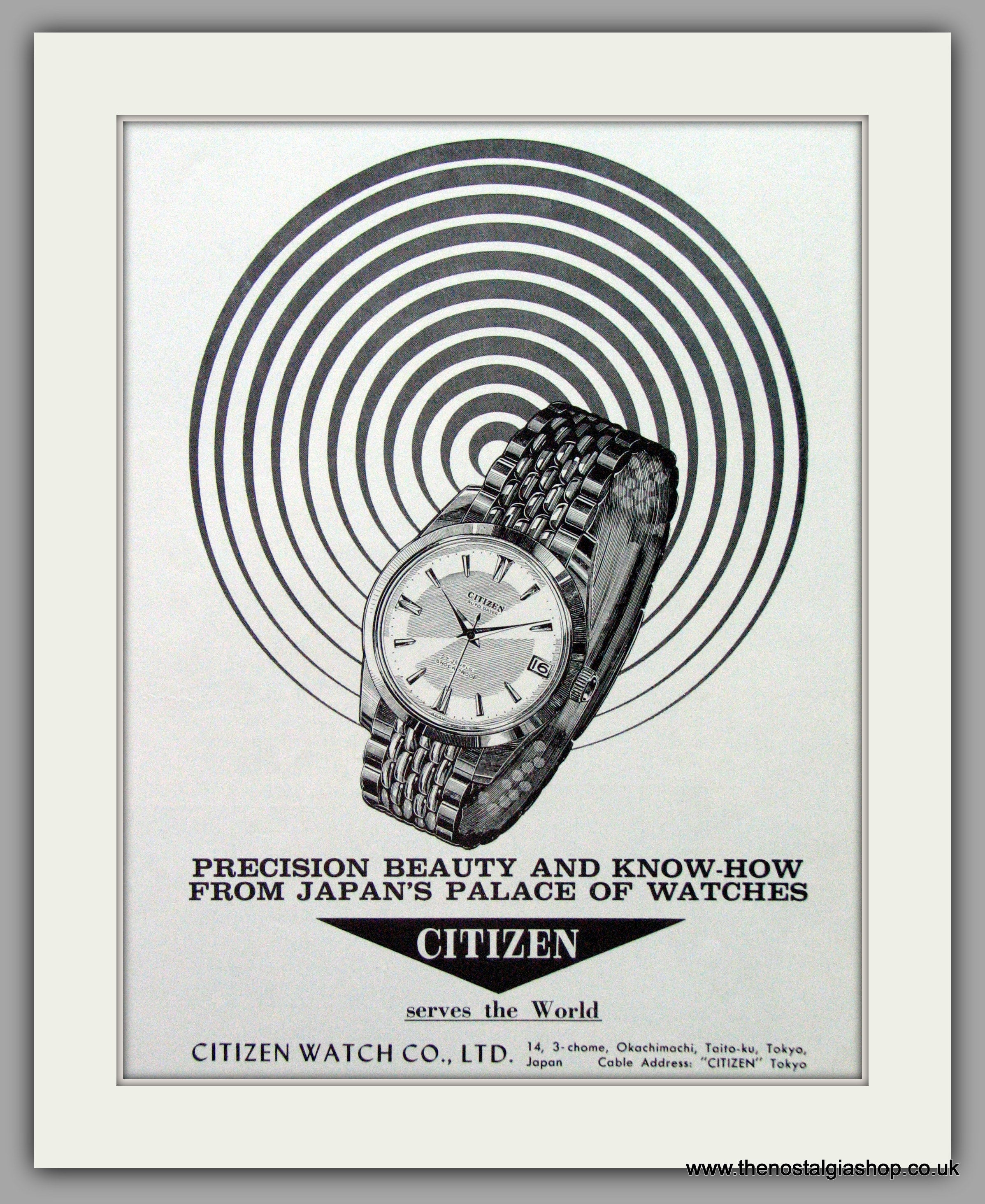 Citizen Watches. Original Advert 1962. (ref AD7636) – The Nostalgia Shop