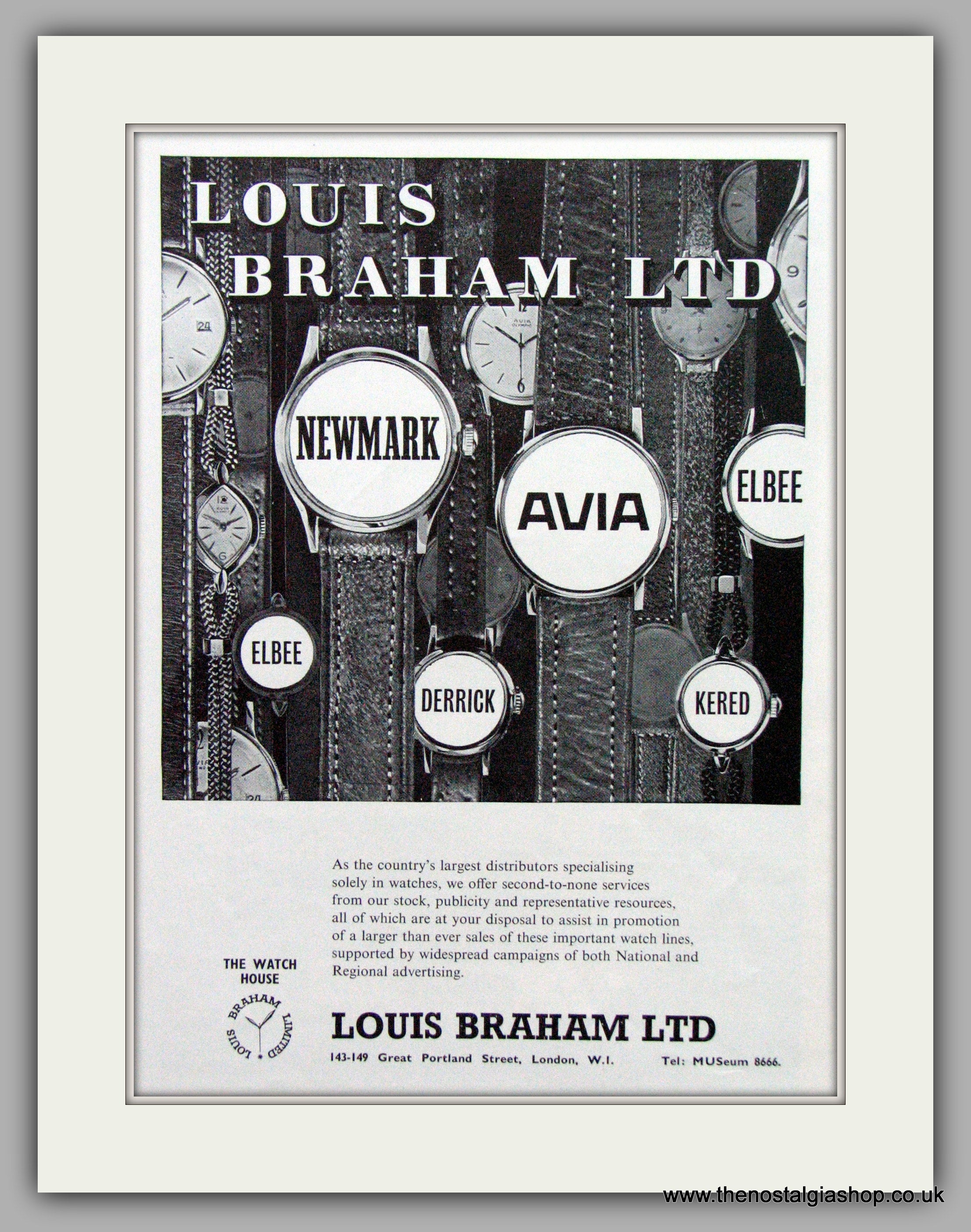Louis Braham Watches. Original Advert 1960. (ref AD7695) – The ...