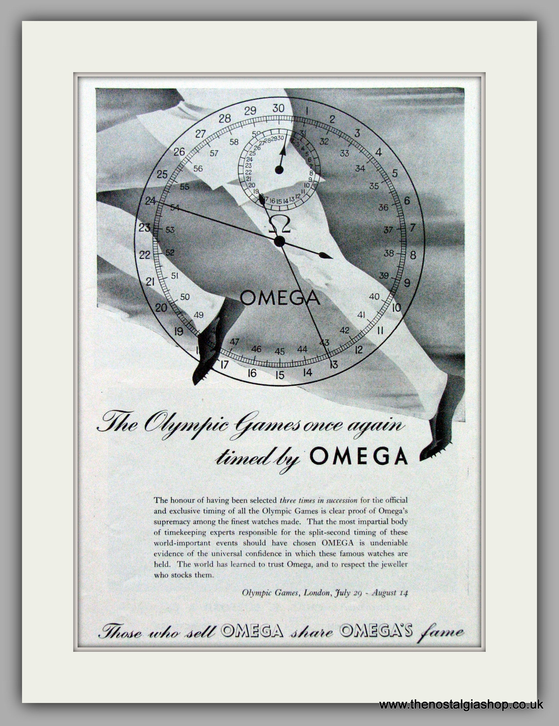 Omega Watches. Original Advert 1948. (ref AD7697) – The Nostalgia Shop