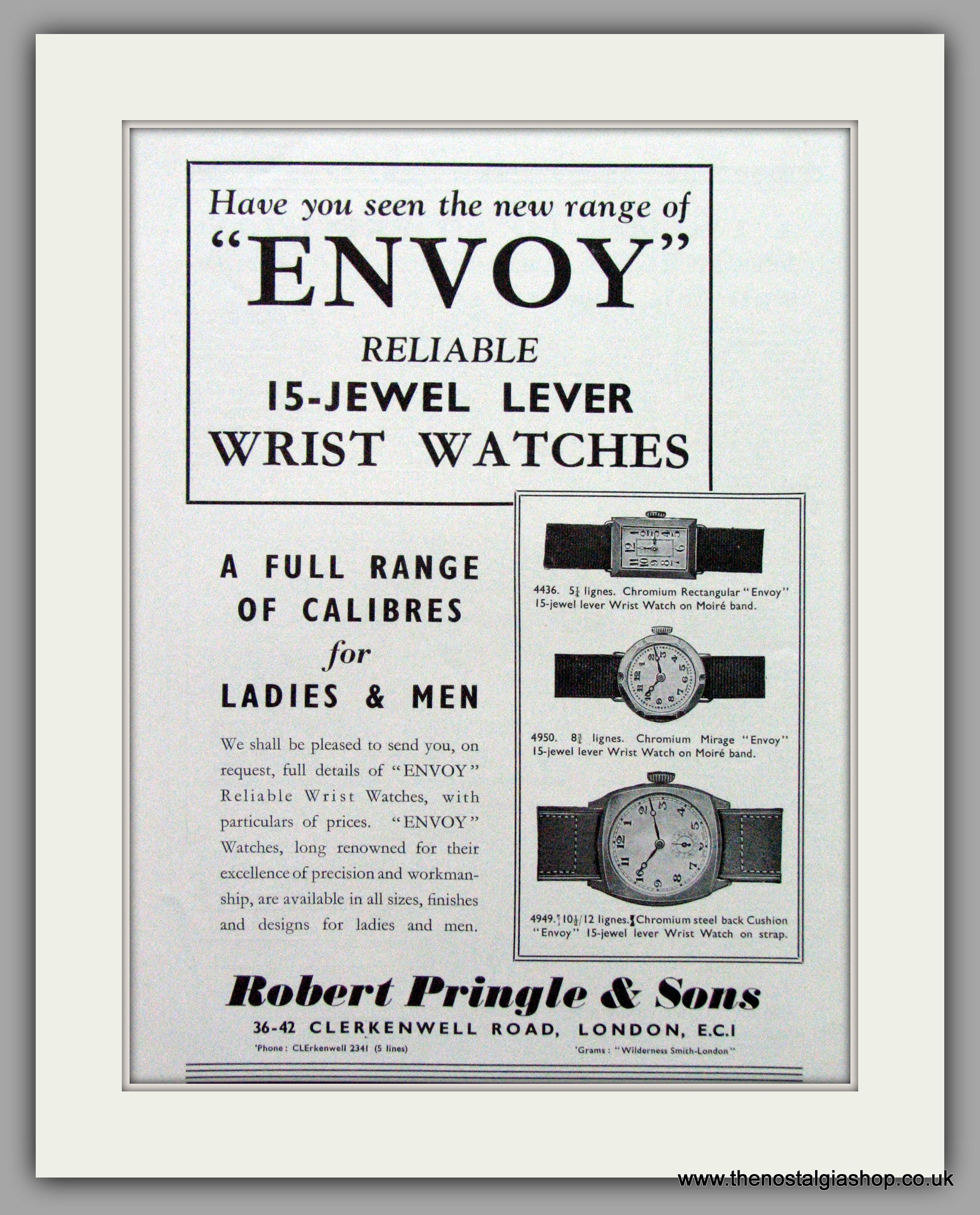 Envoy Wrist Watches. Original Advert 1953. (ref AD7704) – The Nostalgia ...