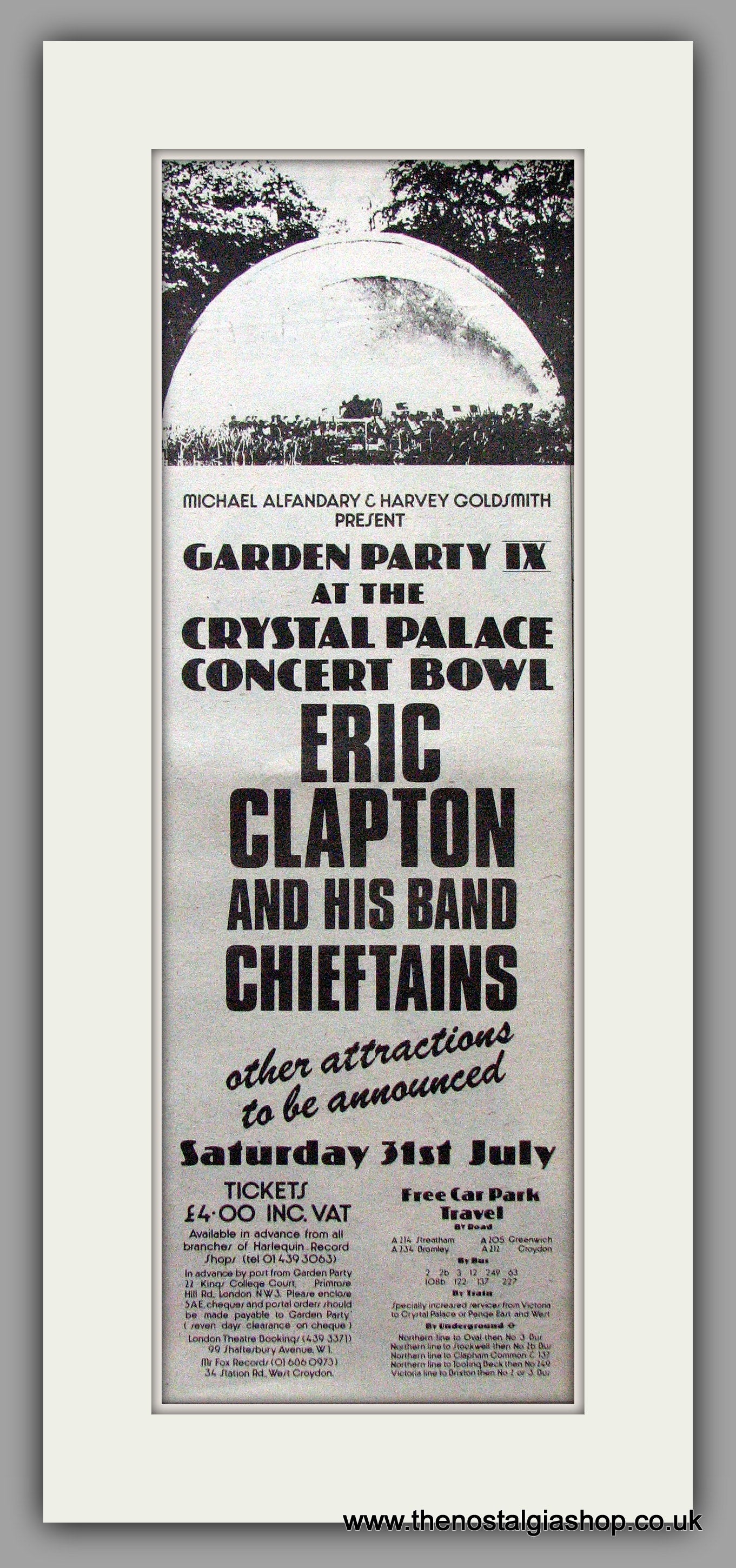 Eric Clapton Crystal Palace 1976